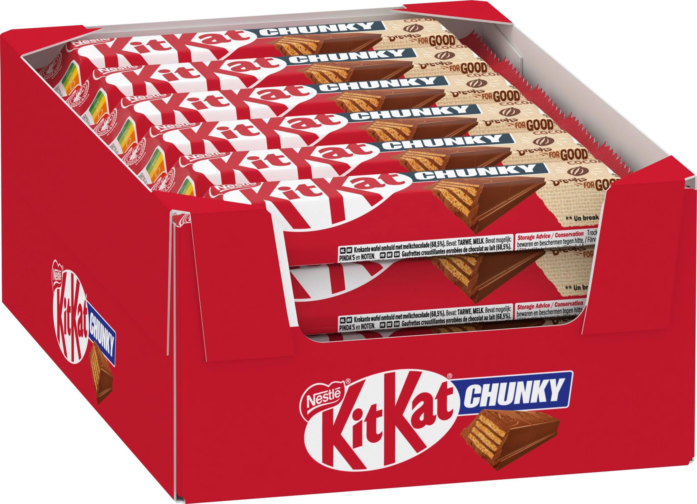 Amazon.com: Kit Kat Chunky Crunchy Double Chocolate Bars - Pack of 24 x 42g Bars - Rich Milk ...