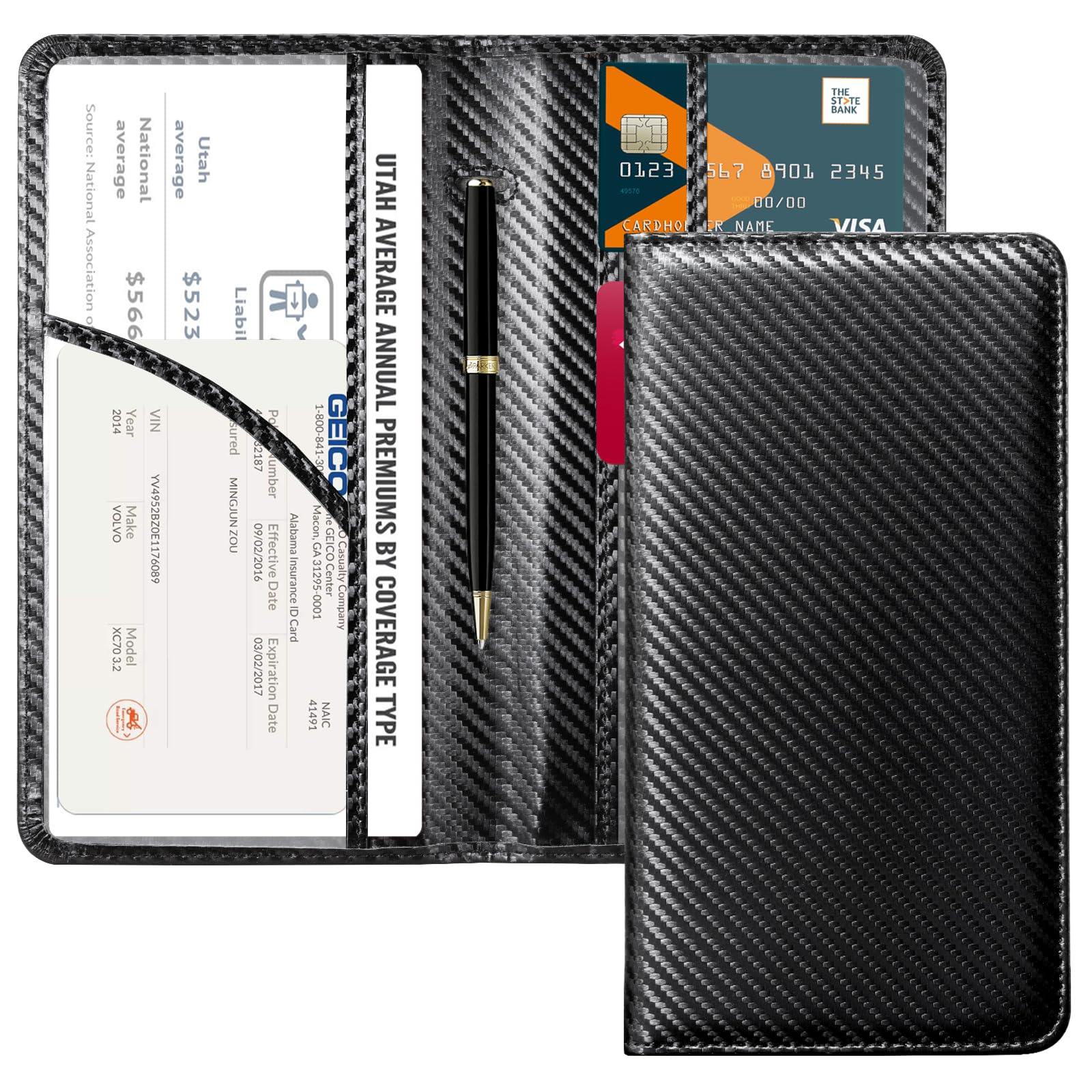 Amazon.com: CoBak Car Registration and Insurance Holder - Vehicle Glove ...