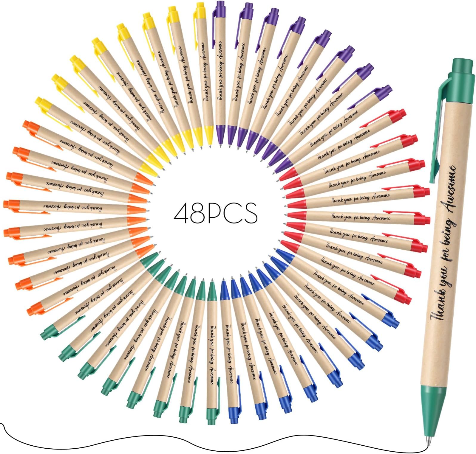 Amazon.com : 48 Pcs Employee Appreciation Pens Inspirational Pen Thank ...