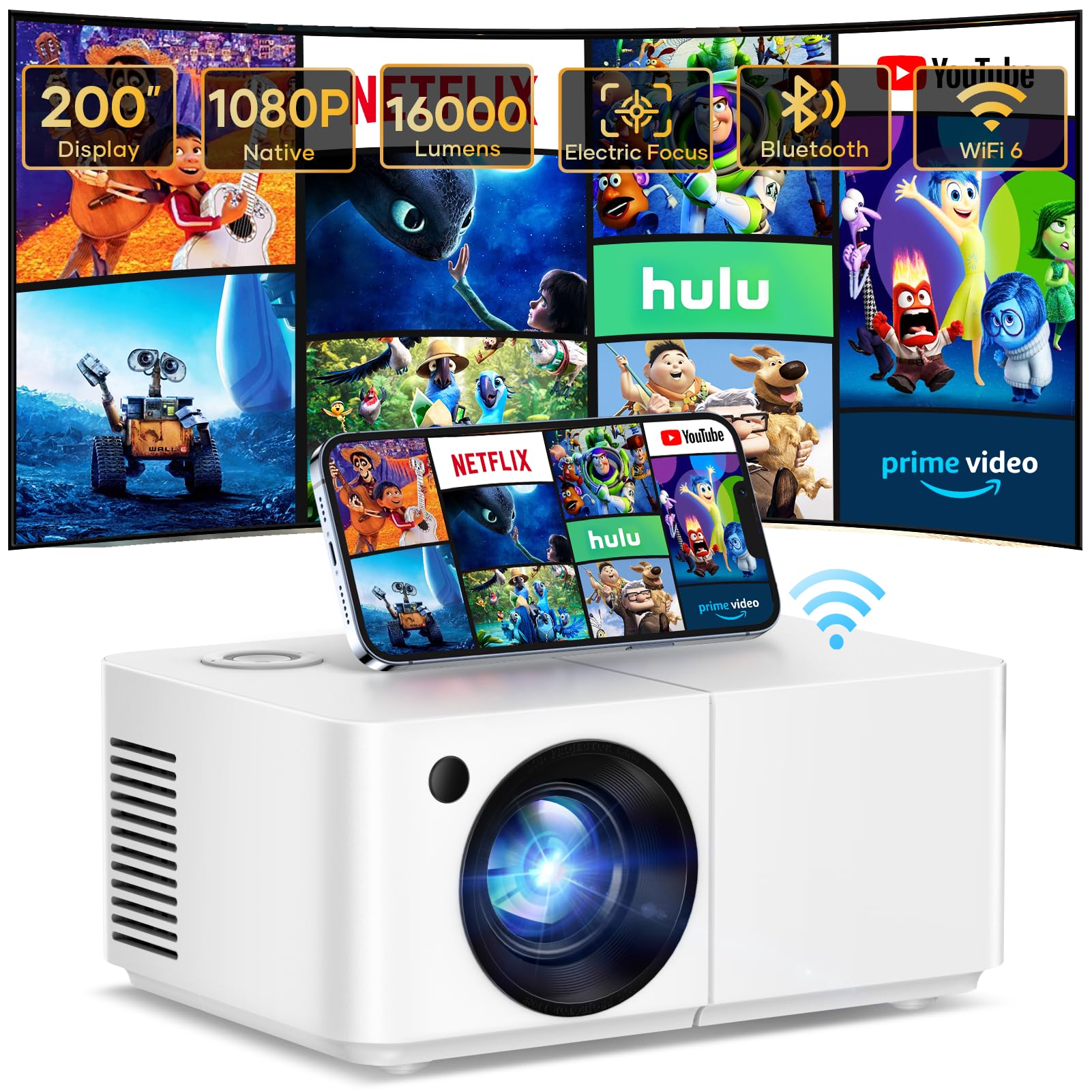 Amazon.com: Portable Outdoor Projector, [Electric Focus] Mini Projector ...