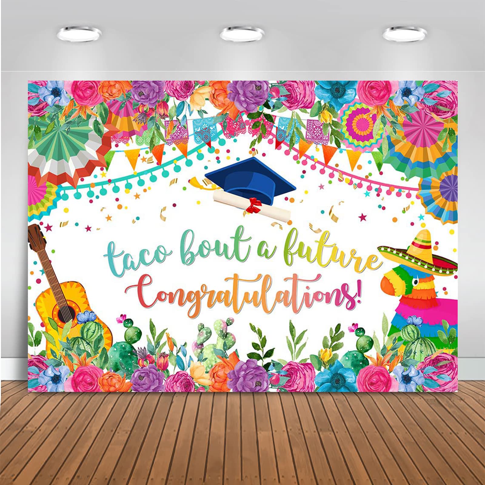 Amazon.com : Mocsicka Mexican Graduation Backdrop Congrats Grad Fiesta ...