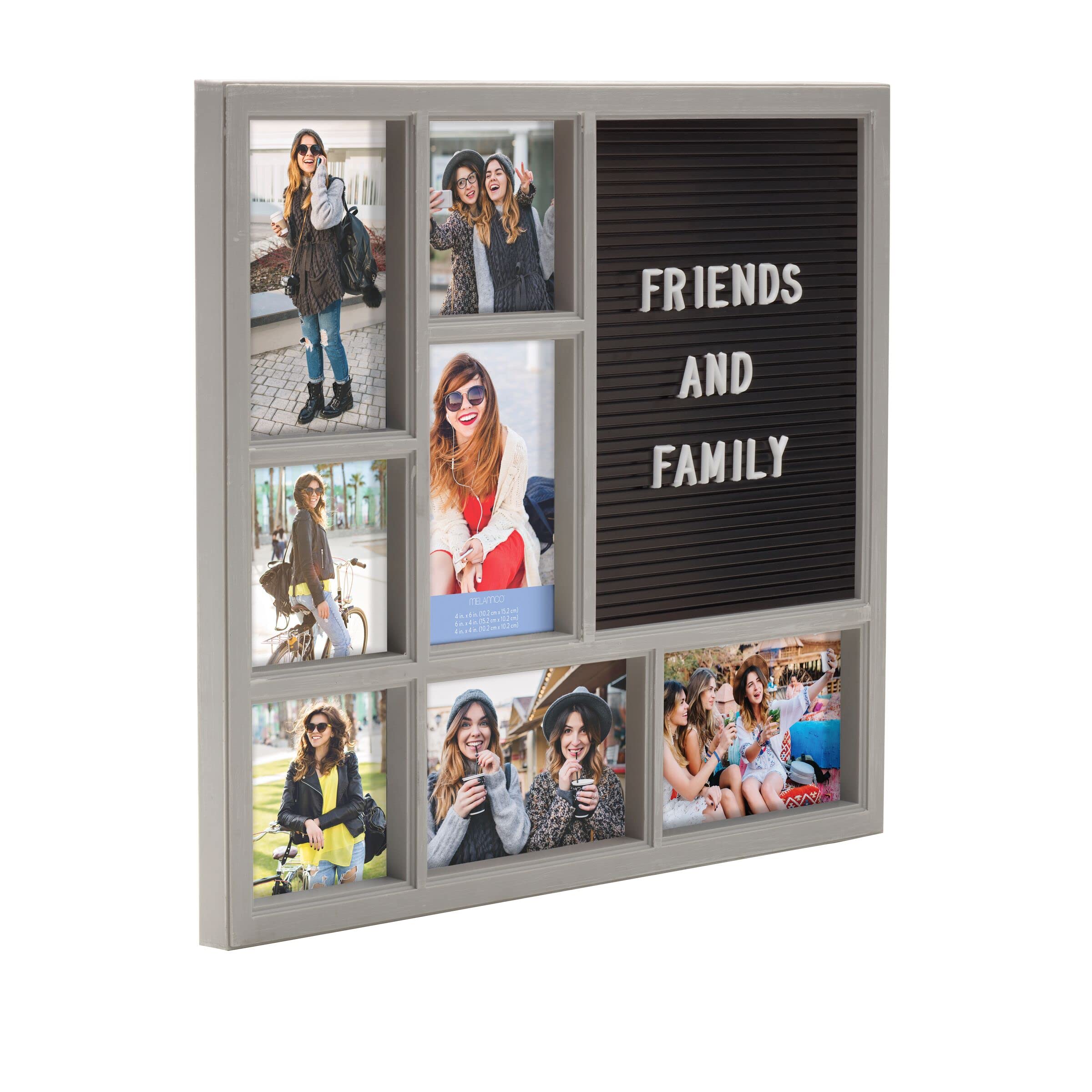 Snapklik.com : Melannco Customizable Letterboard 7-Opening Photo Collage