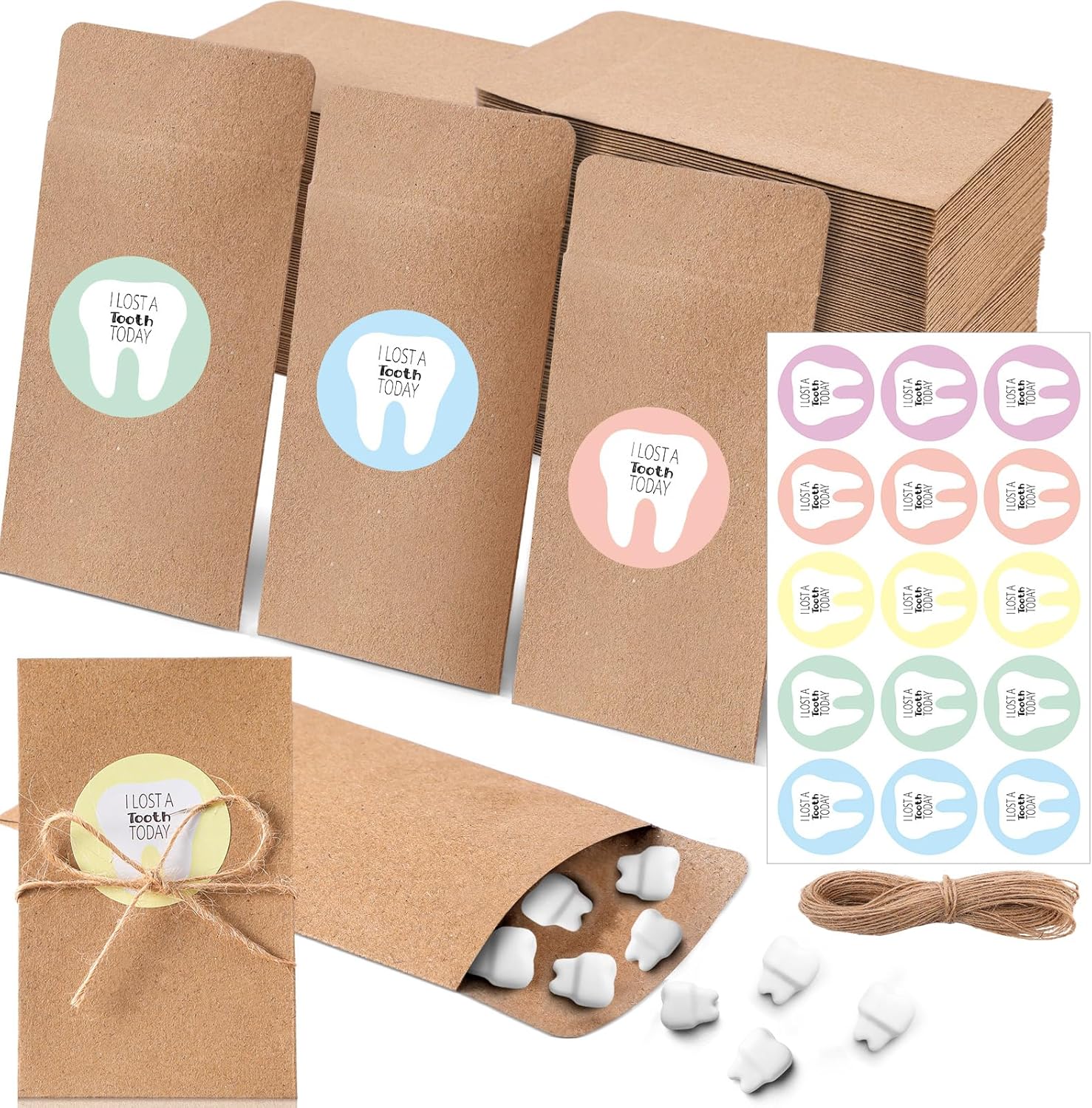 Amazon.com : Motiskyy 50 Pcs Lost Tooth Receipt Envelopes Tooth Fairy ...