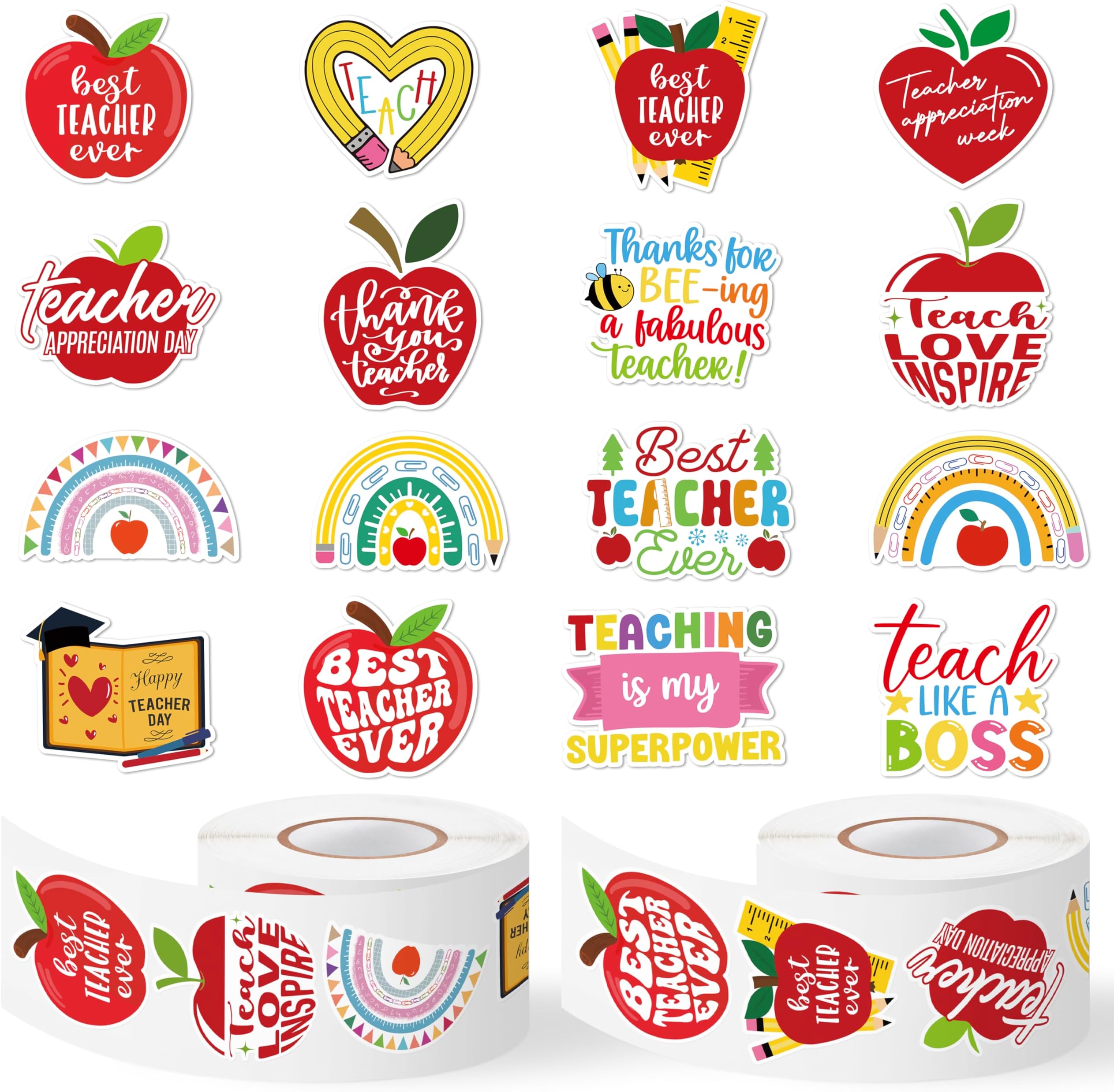 Amazon.com: 100pcs Teacher Stickers Vinyl Waterproof Teacher ...