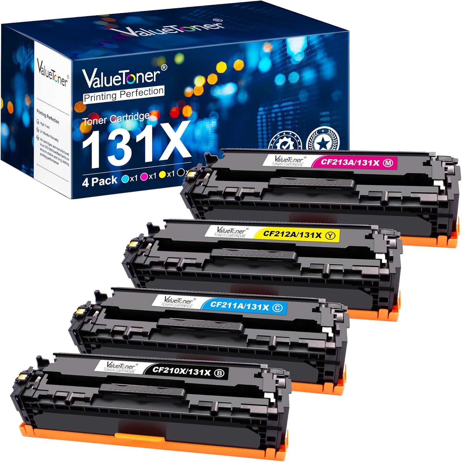 Valuetoner - Cartucho de tóner Compatible con HP 131A, Paquete de 4 ...
