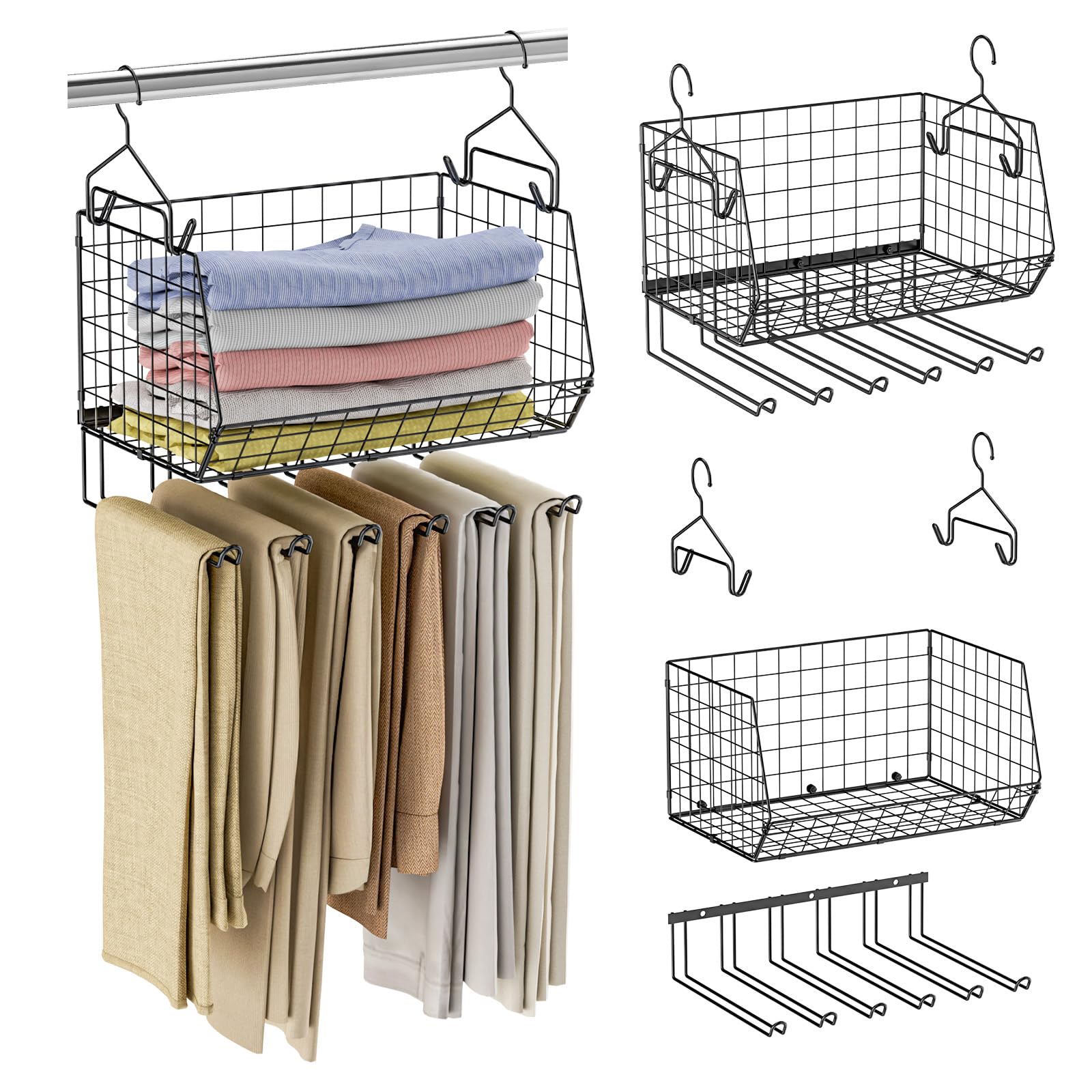 Amazon.com: X-cosrack 2-Packs Hanging Closet Organizers and Storage ...