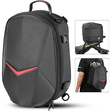 Amazon.com: kemimoto Motorcycle Backpack Hard Shell Pack Helmet ...