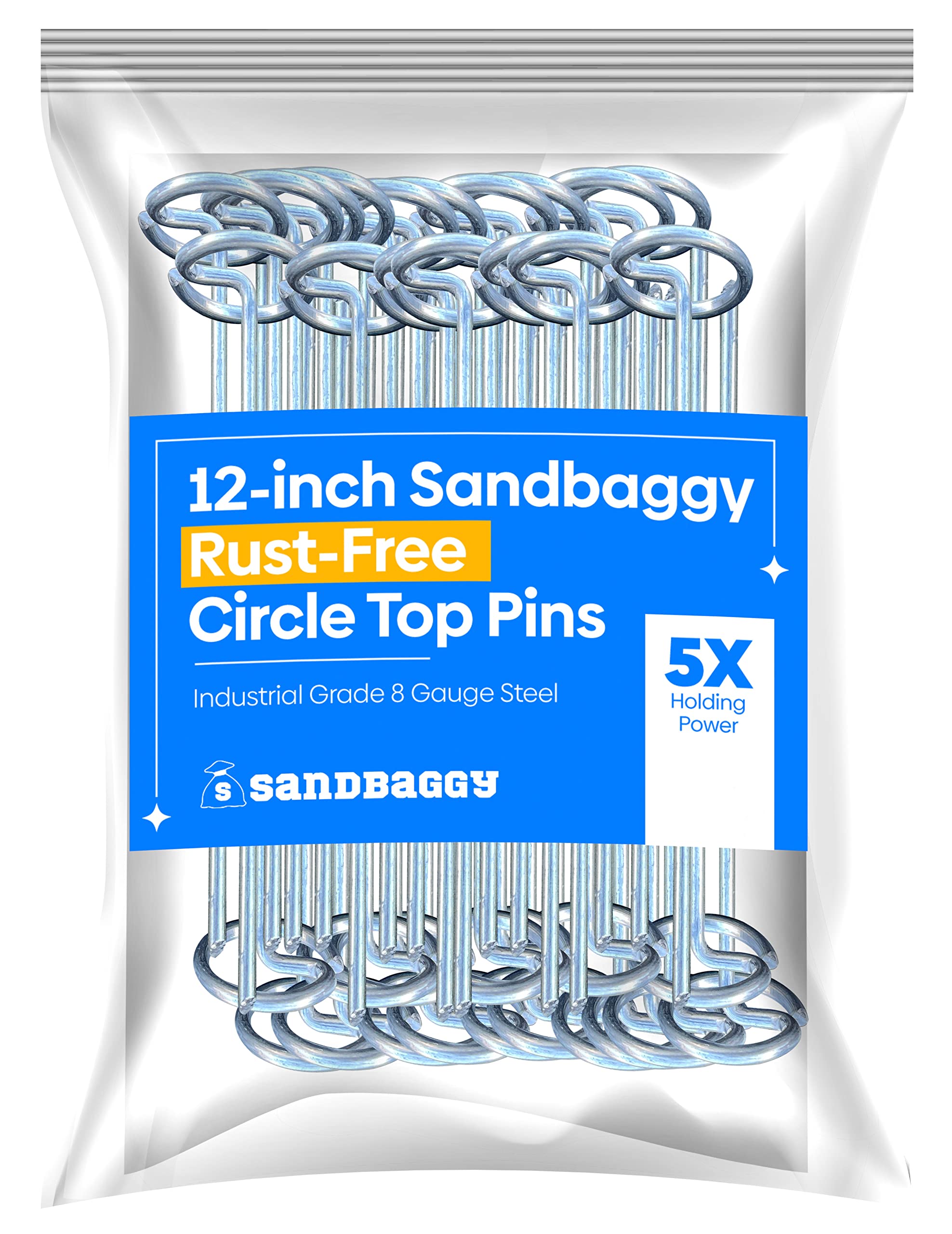 Snapklik.com : Sandbaggy 12-inch Circle Top Pins - Landscape Staples