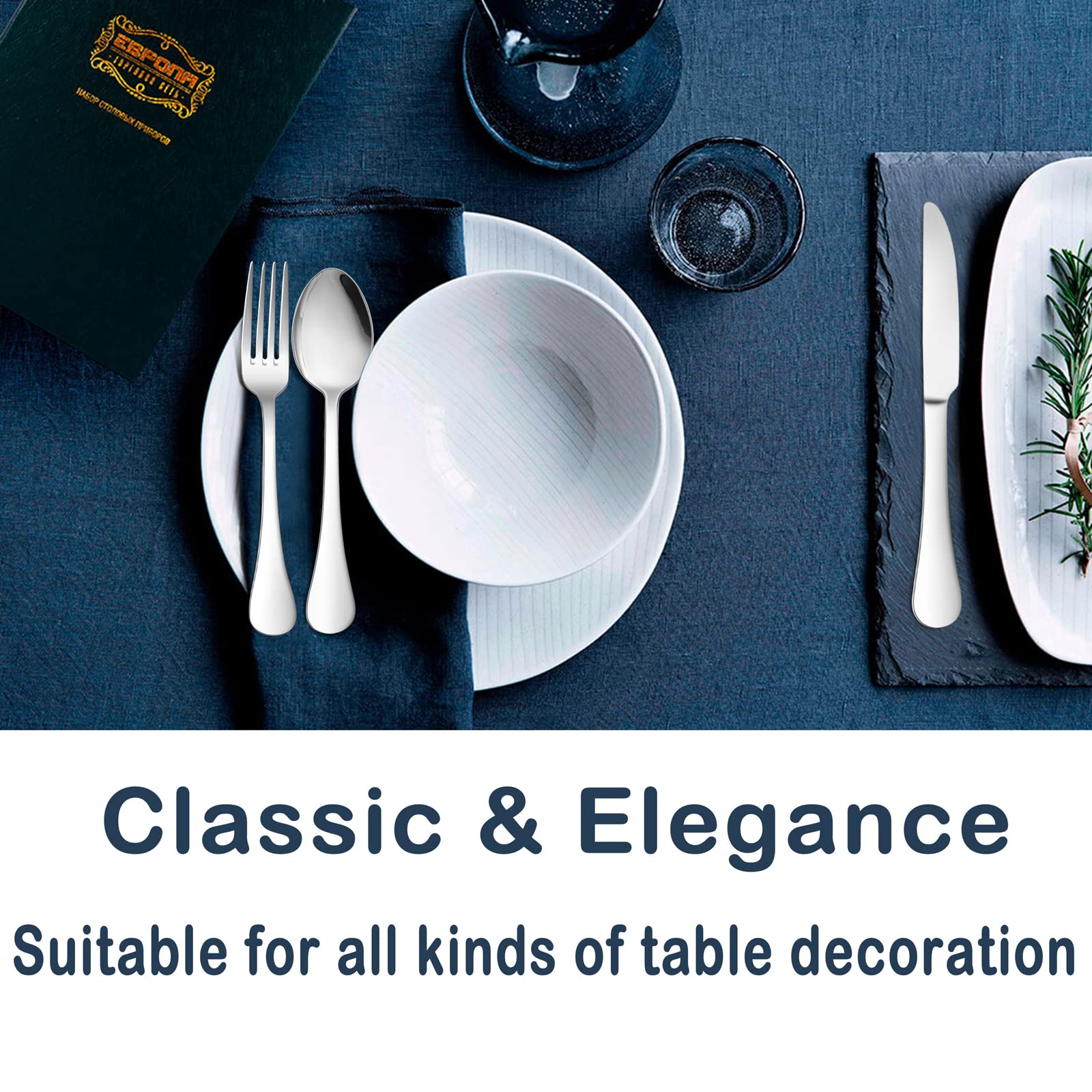 Snapklik.com : HaWare Silverware Set, 40-Piece 18/10 Stainless Steel ...