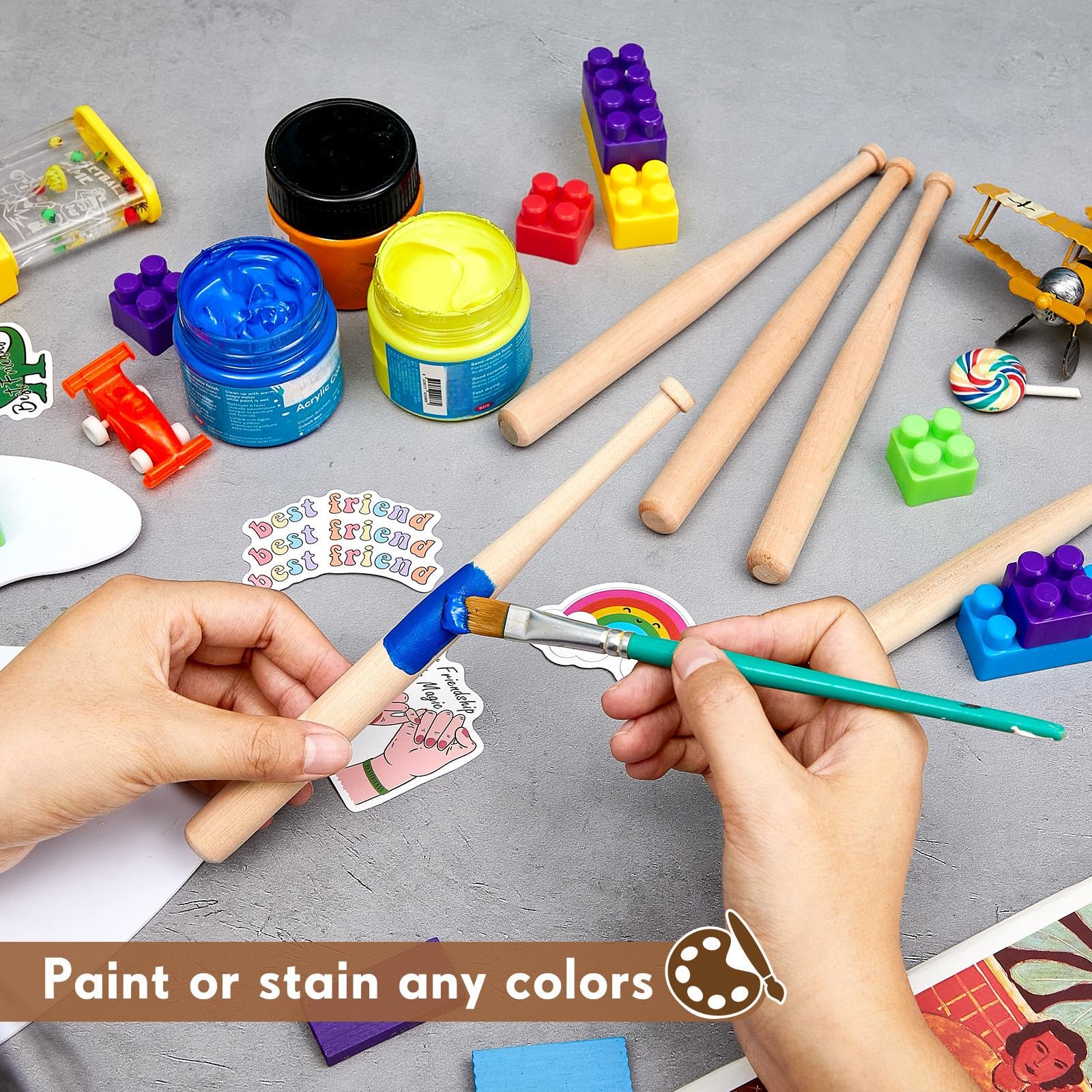 Snapklik.com : 3 Pcs 8 Inches Unfinished Mini Baseball Bat Unpainted ...