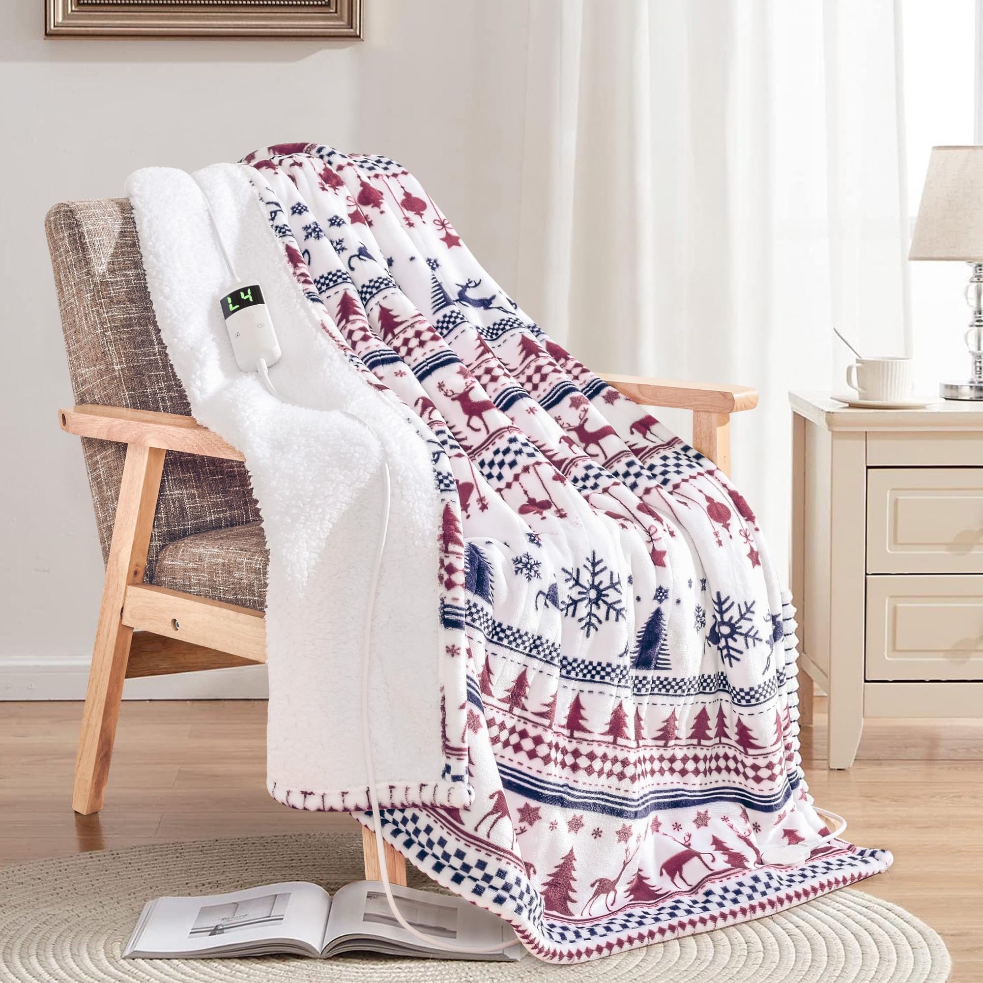 Snapklik.com : NEXHOME PRO Christmas Electric Heated Blanket Twin For ...
