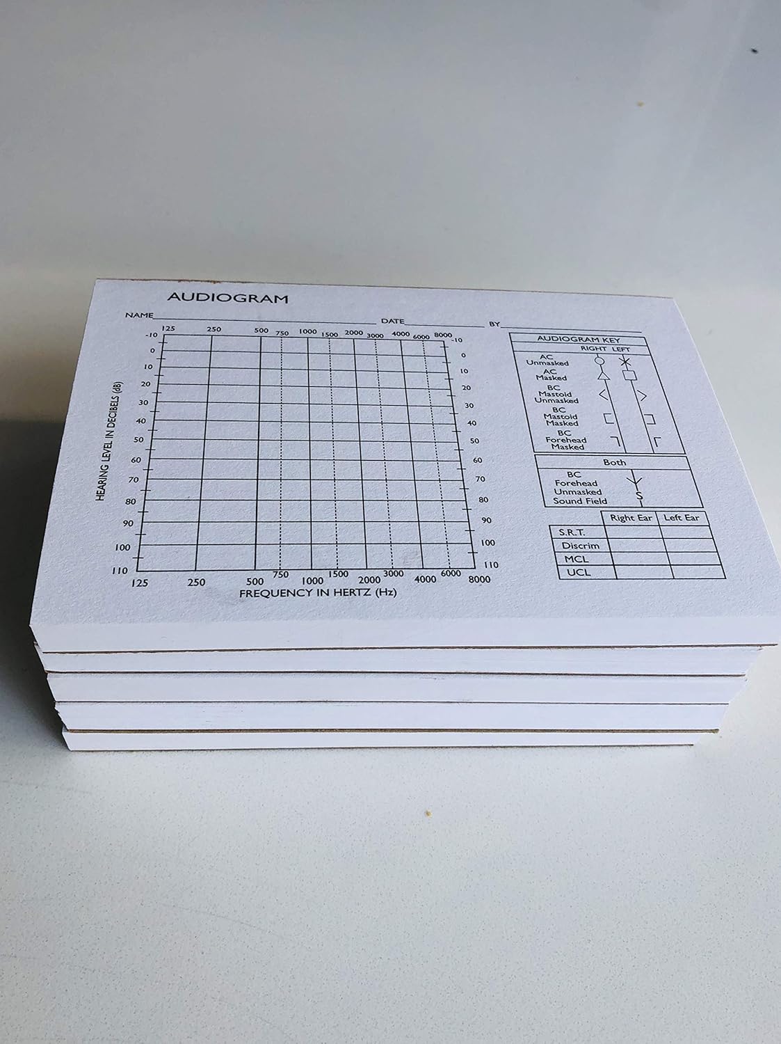 Amazon.com : Audiology/Audiogram Forms Pads, 5 pack x 50 Tear-Off ...