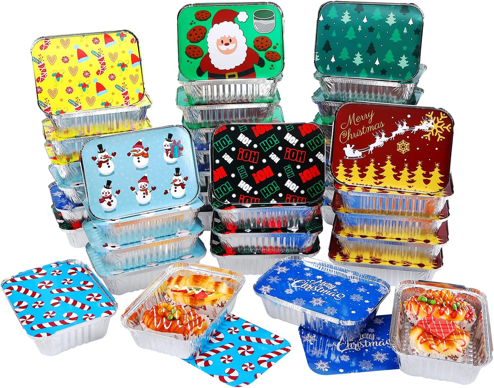 Amazon.com: Gift Boutique 36 Count Christmas Tin Foil Containers with ...