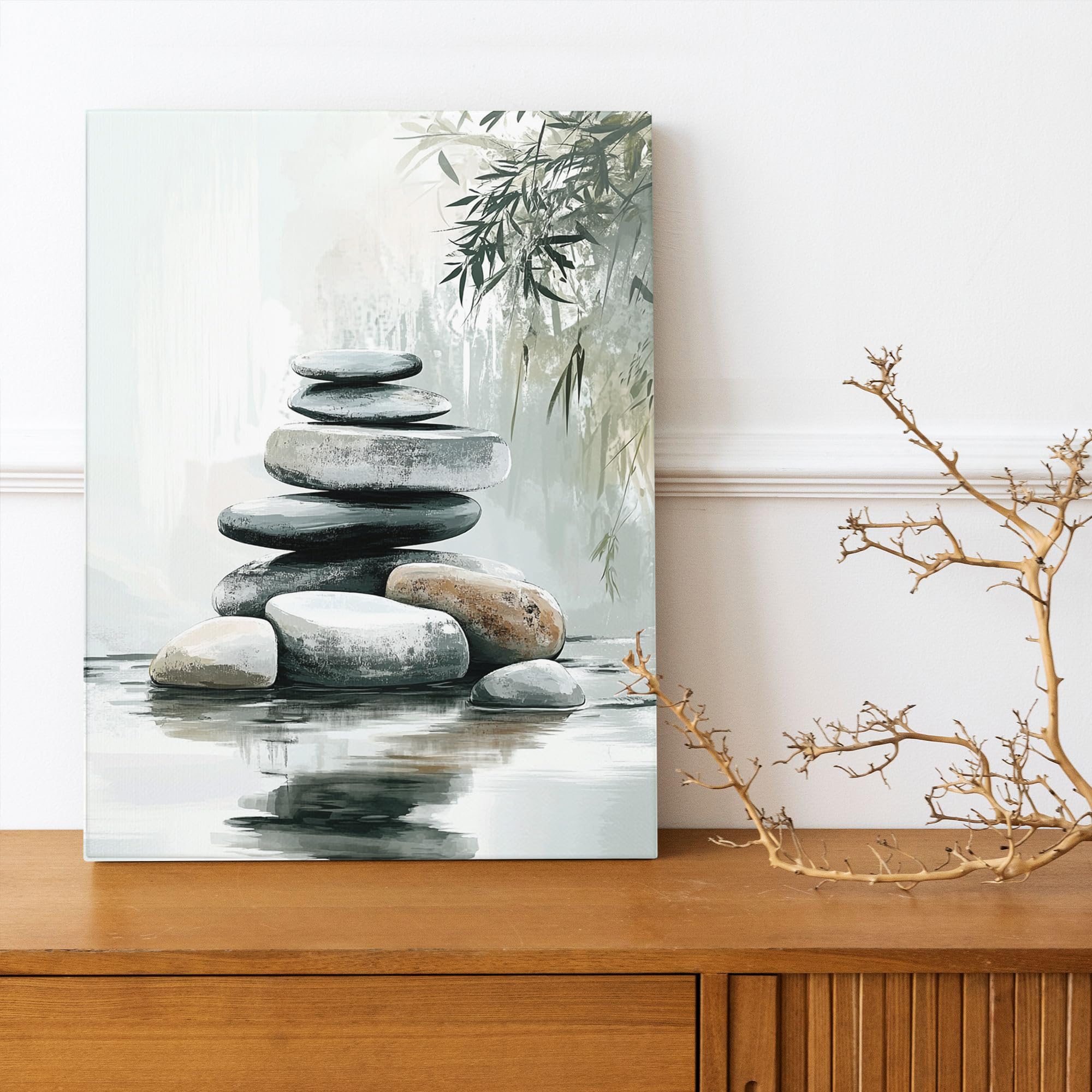 Canvas Wall Art With Stones Yellow Tree Painting On Canvas Wall