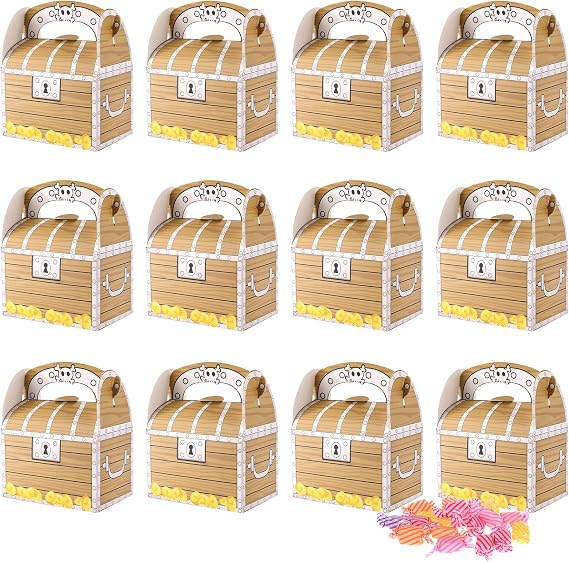 Piraten Schatzkiste 12 Stück Pirat Schatz Truhe Mitgebsel Box mit Griff ...