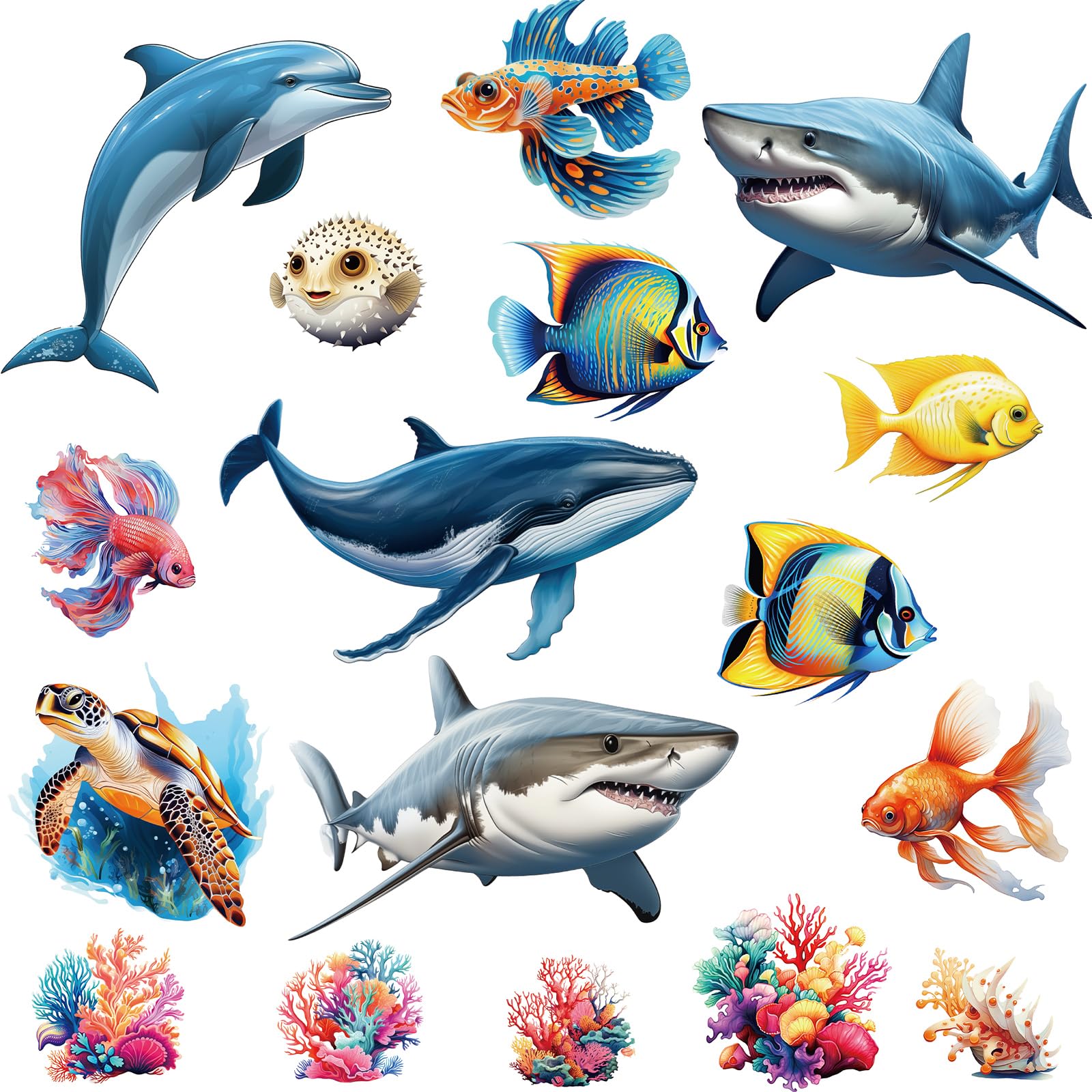 Amazon.com: 50 Pcs Sea Life Cut Outs Realistic Oean Classroom Bulletin ...
