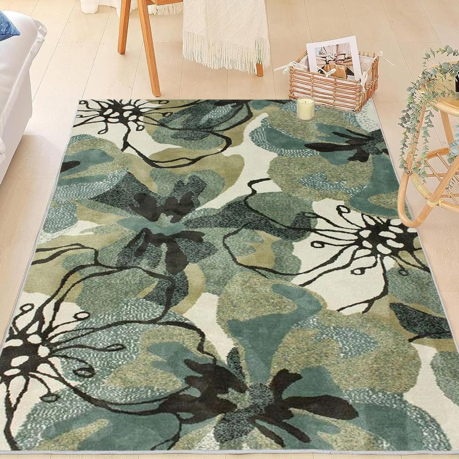 Amazon.com: Washable Rugs 2x4 Vintage Floral Area Rugs Non-Slip Area ...