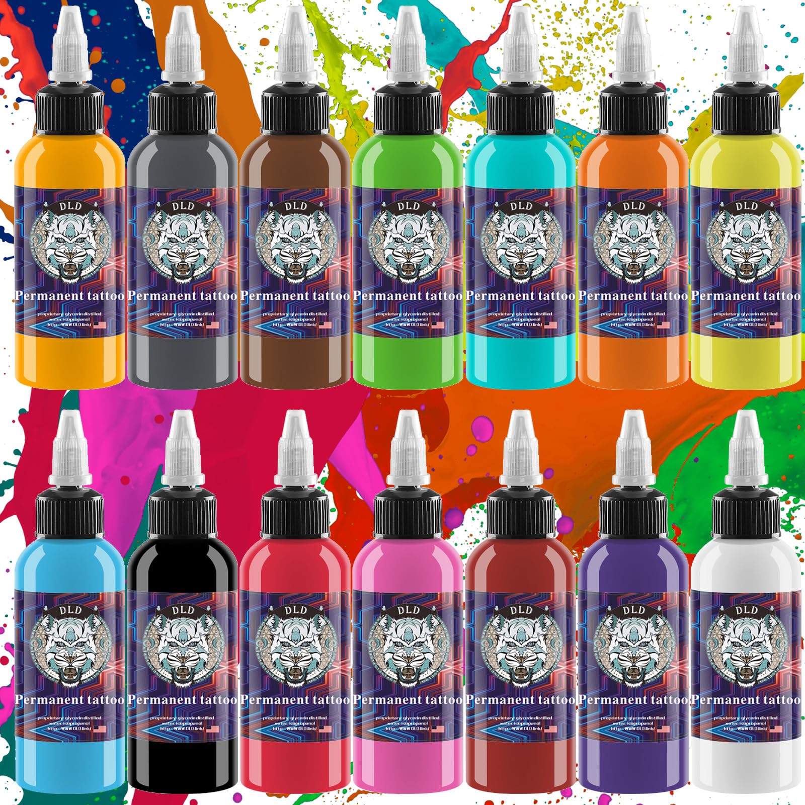 Amazon.com: BAODELI 14 Colors 1oz Tattoo Ink Set - Premium Quality for ...