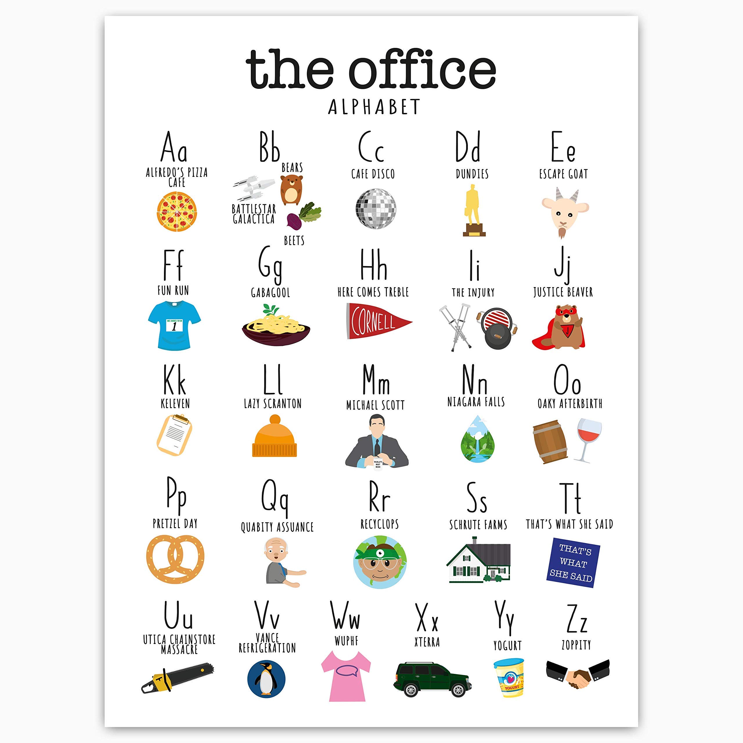 Buy The Office TV Show Alphabet , Fan Art Print - 12x16 inches Artwork ...