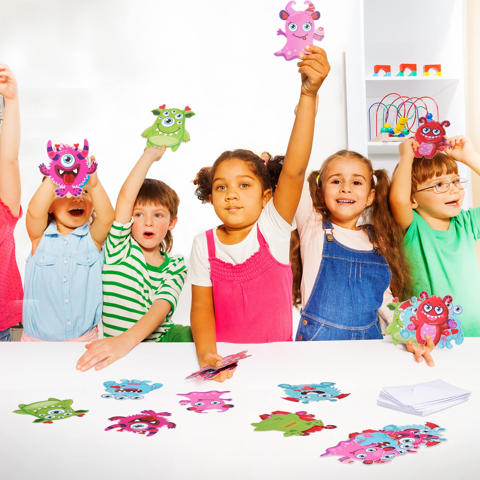 Snapklik.com : 36 Pcs Valentines Monster Scratch Sniff Cards Valentines ...