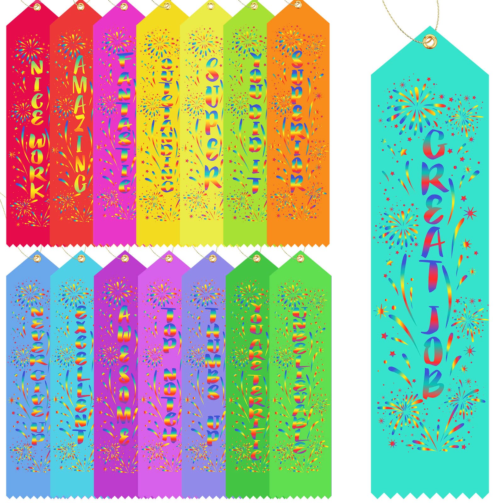 Amazon.com: Chinco Award Ribbons Bulk Participant Ribbons for Prizes ...