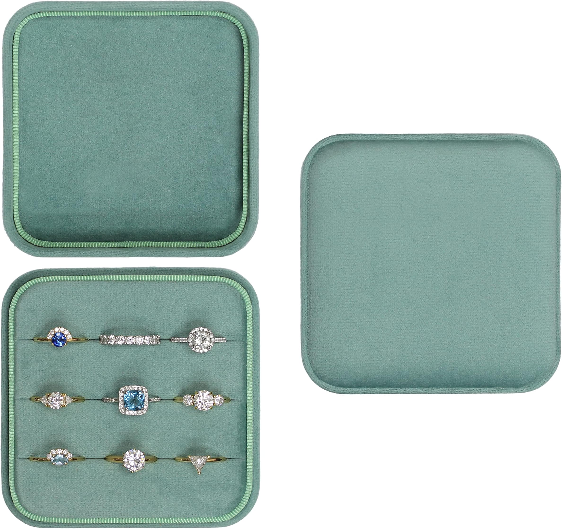 Amazon.com: BLUTETE Velvet Jewelry Box Organizer | Ring Holder Case ...