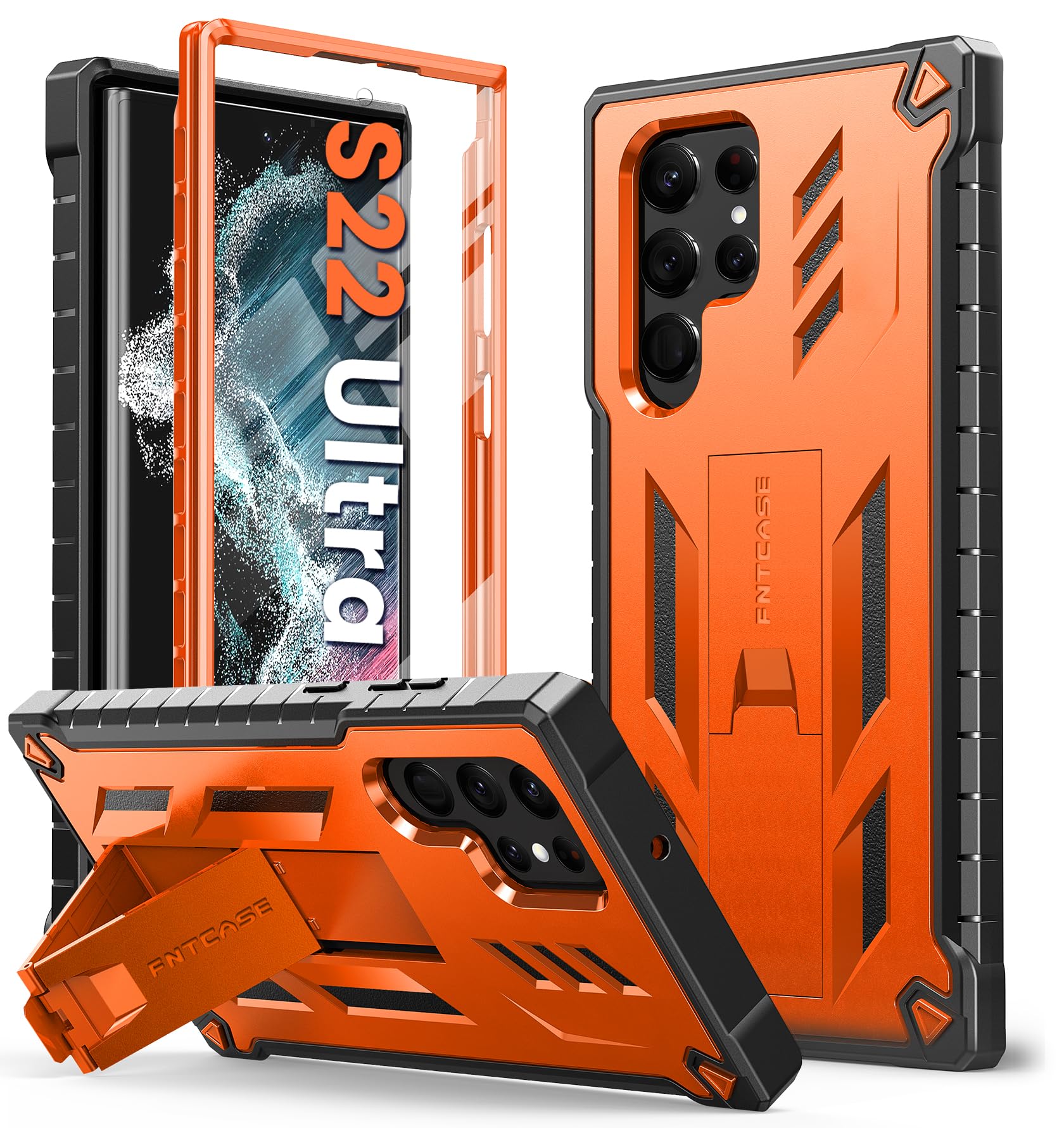 FNTCASE for Samsung Galaxy S22 Ultra Case: Built-in Screen Protector ...