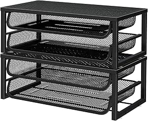 Amazon.com: Ekisemio Desk File Organizer, 2 Pack 2-Tier Letter Tray ...