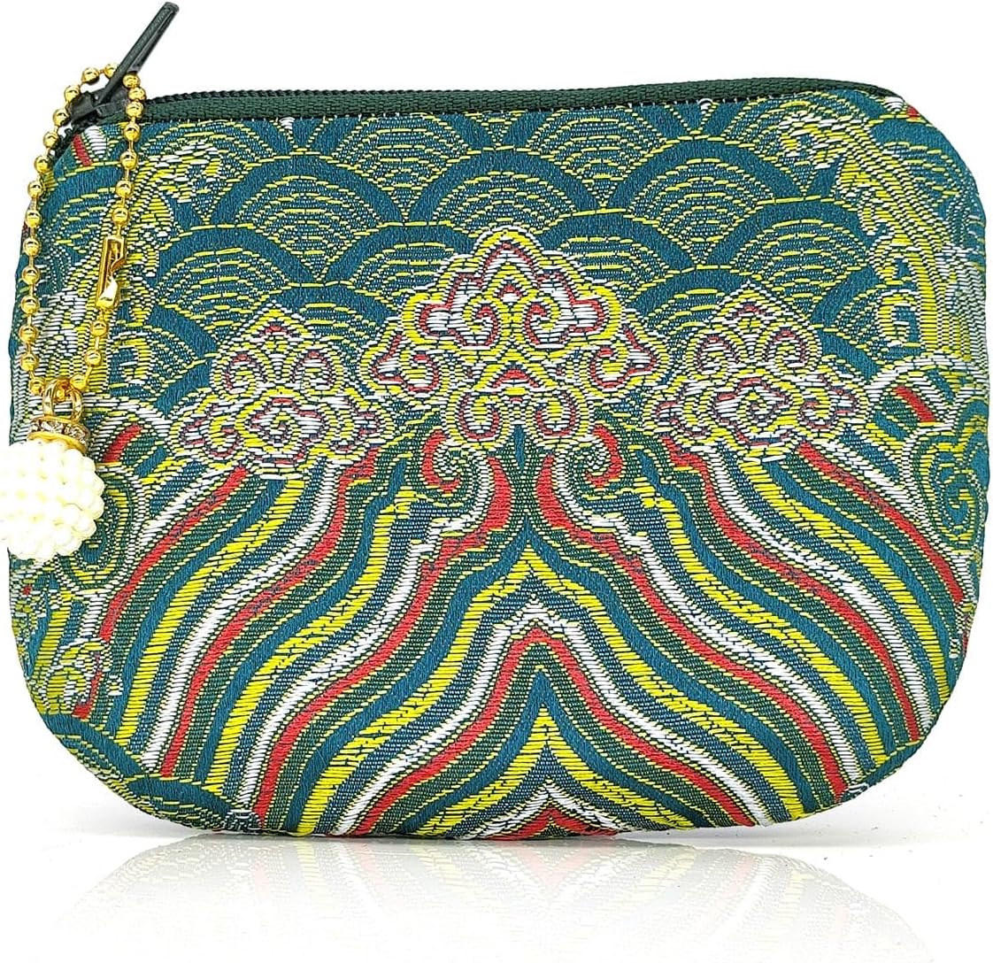 Handmade Jewelry Pouch Women Coin Purse Brocade Zipper Wallet Silk ...
