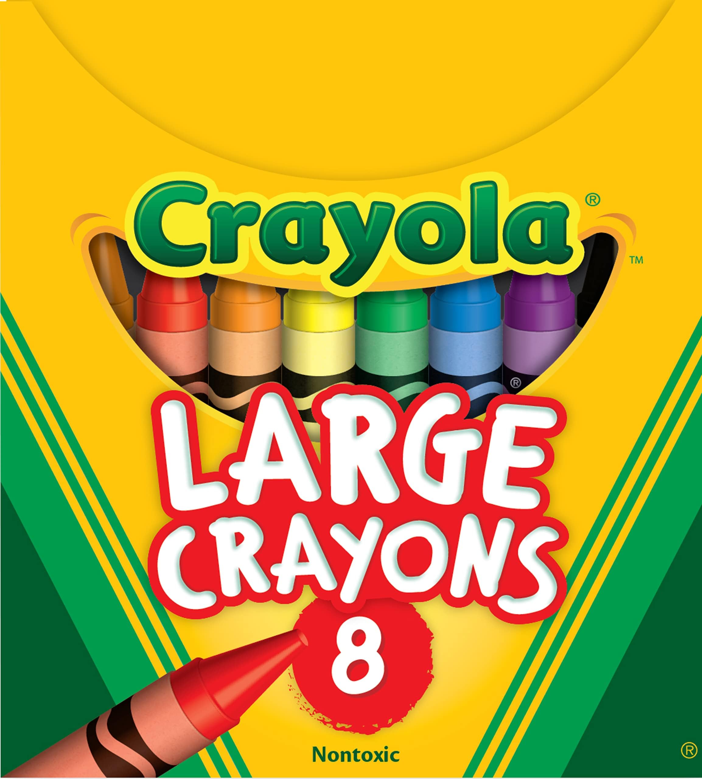 Amazon.com: The Mega Deals Large Crayons, 16 Count Assorted Colors ...