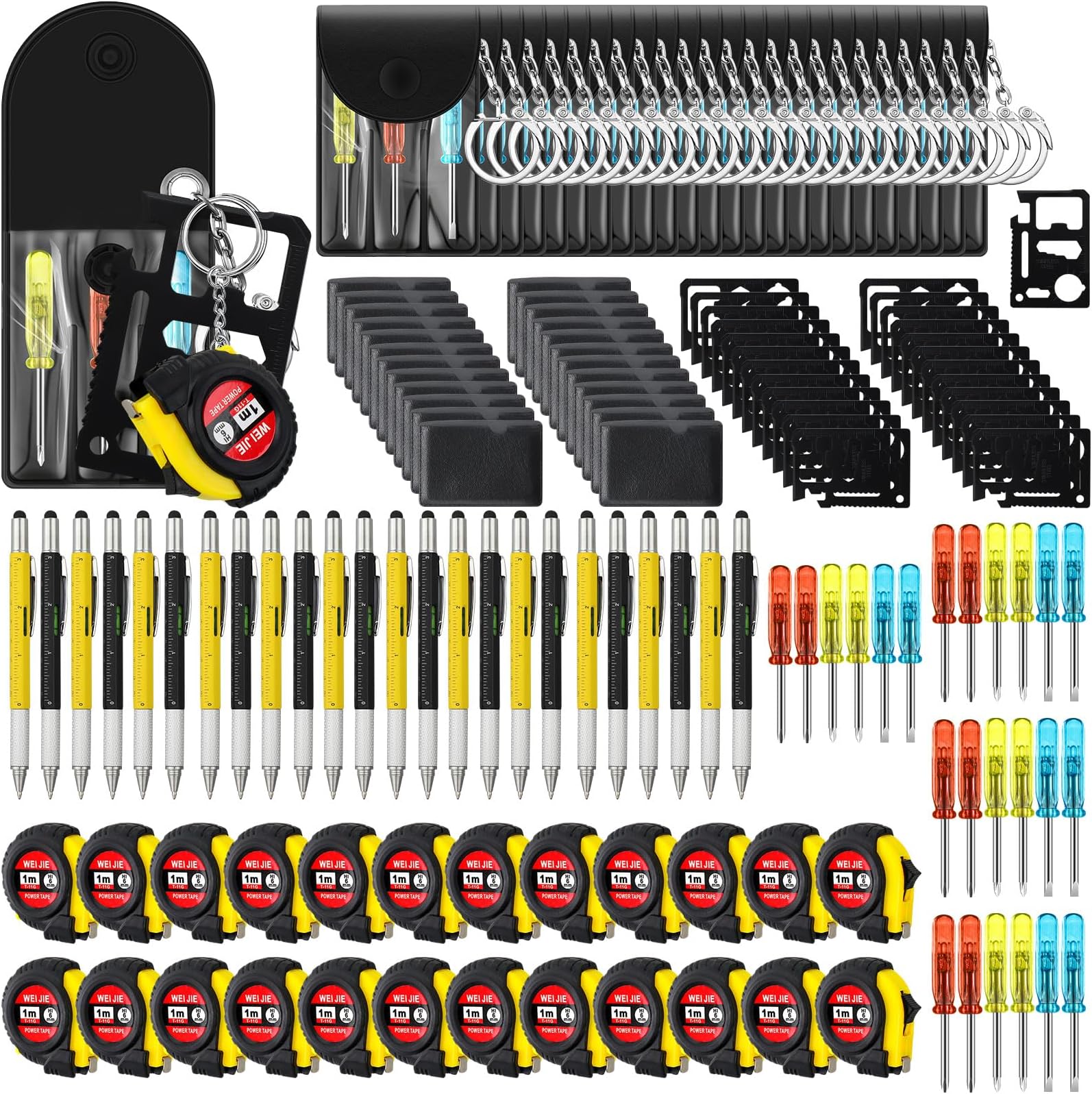 Saysurey 96 Pcs Mini Tape Screwdriver Keychain Set Bulk Measure ...