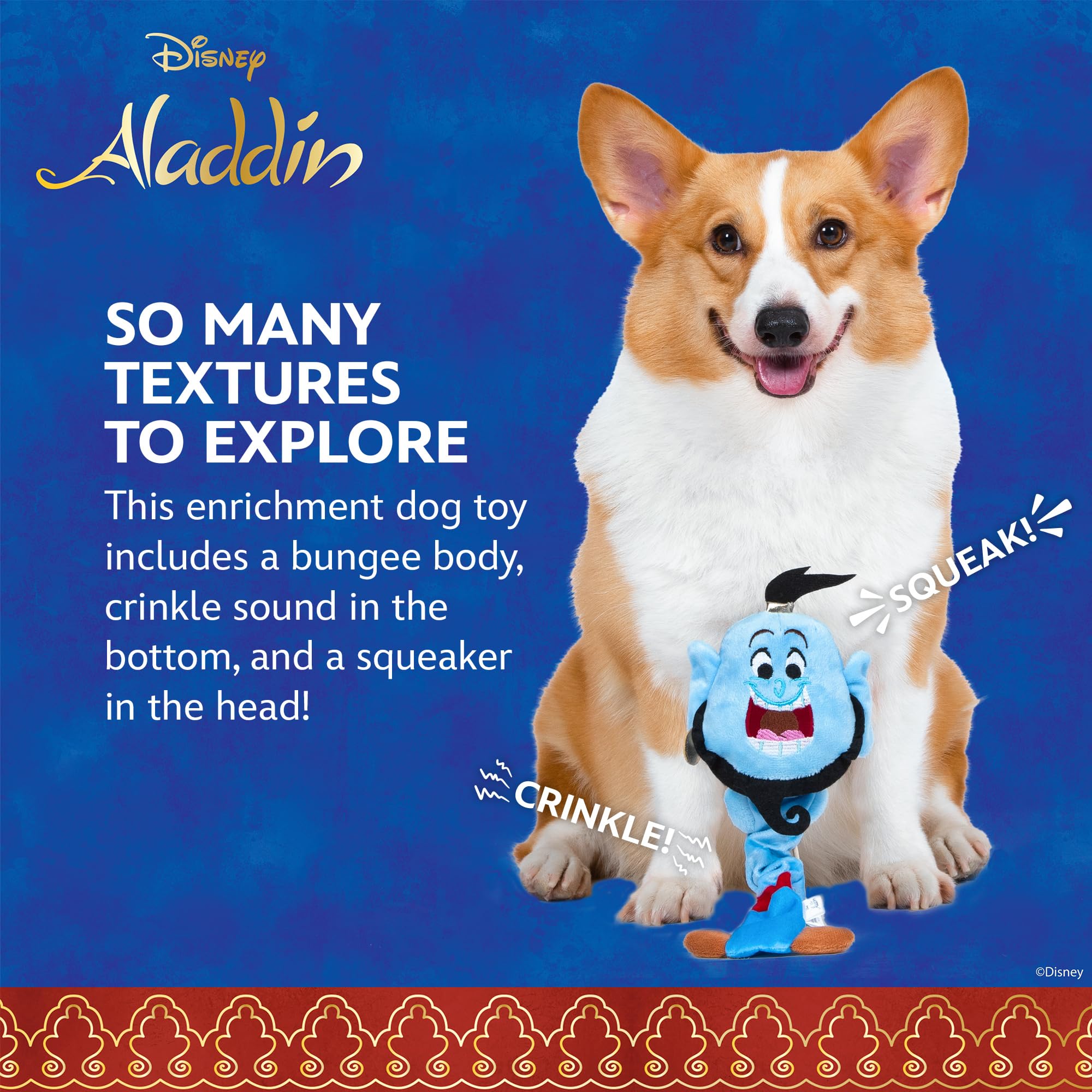 Snapklik.com : Disney For Pets Aladdin Genie Bungee Plush Dog Toy