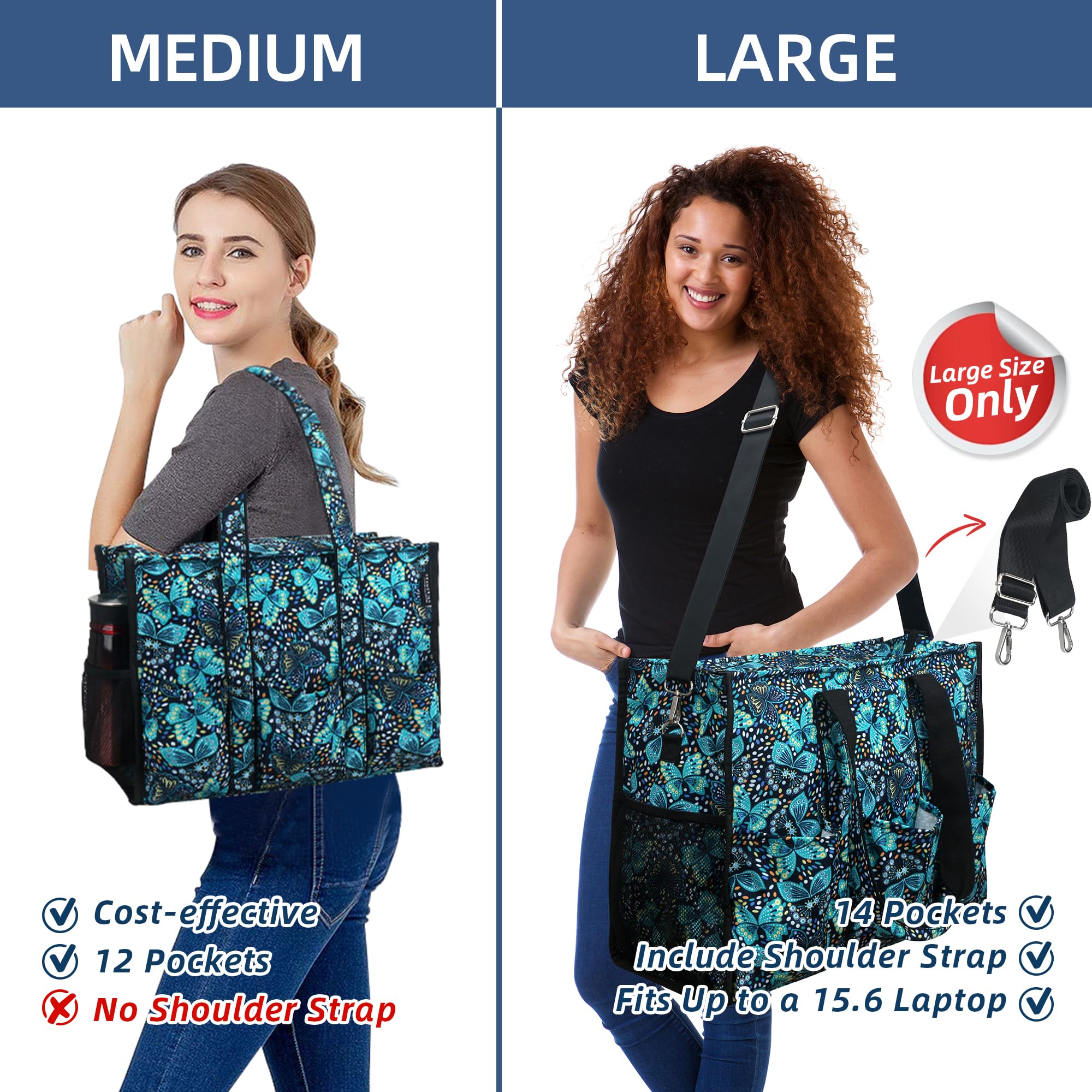 Snapklik.com : Nurse Bags For Work Nursing Bag Multiple Pockets Waterproof Organizing Zip Top ...