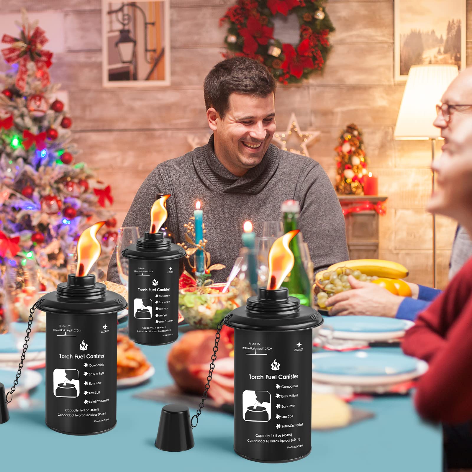 Snapklik.com : ZSZMFH 16oz Torch Canisters, 6 Pack Bamboo Torch ...