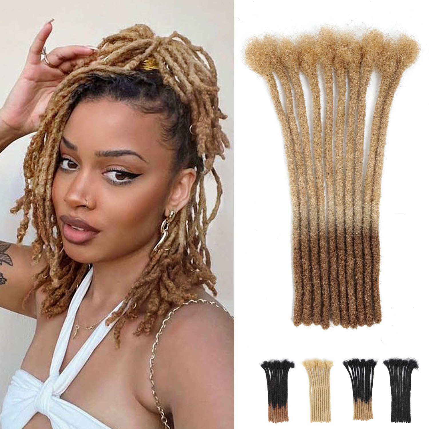 Amazon.com : 8Inch Dreadlock Extensions Loc Extensions Human Hair 0.6CM ...