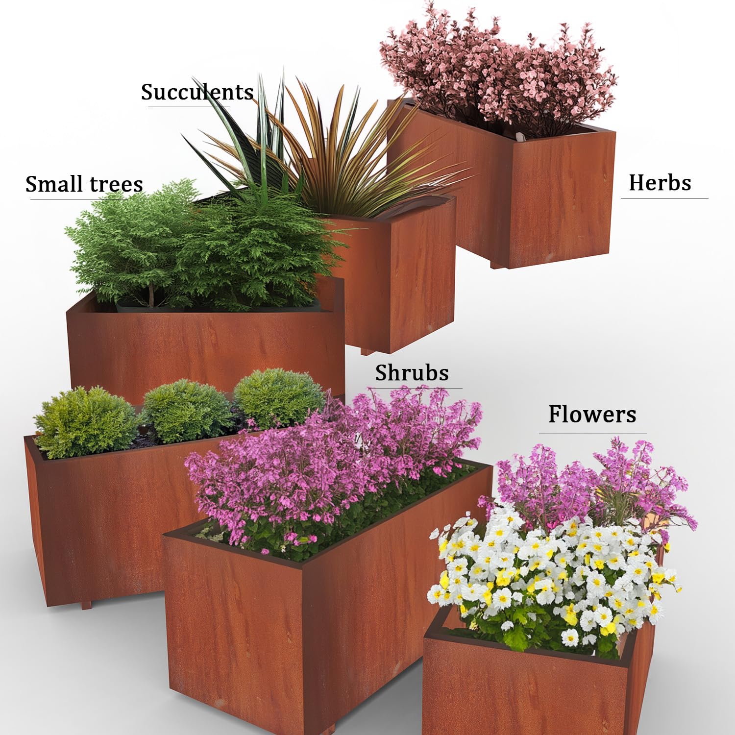 Snapklik.com : Corten Steel Planter w/Rust Patina Finish, Perfect For ...