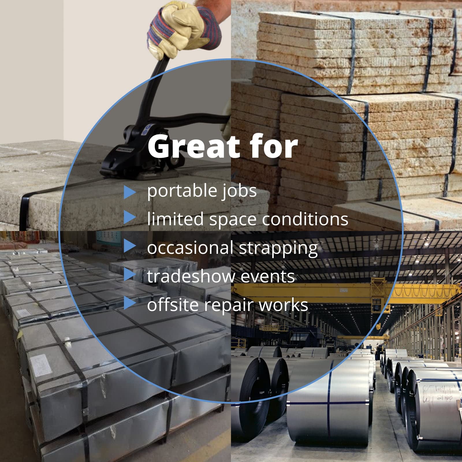 Snapklik.com : PRO 3/4" X 300 Steel Strapping Kit, 1700 Lbs Break ...