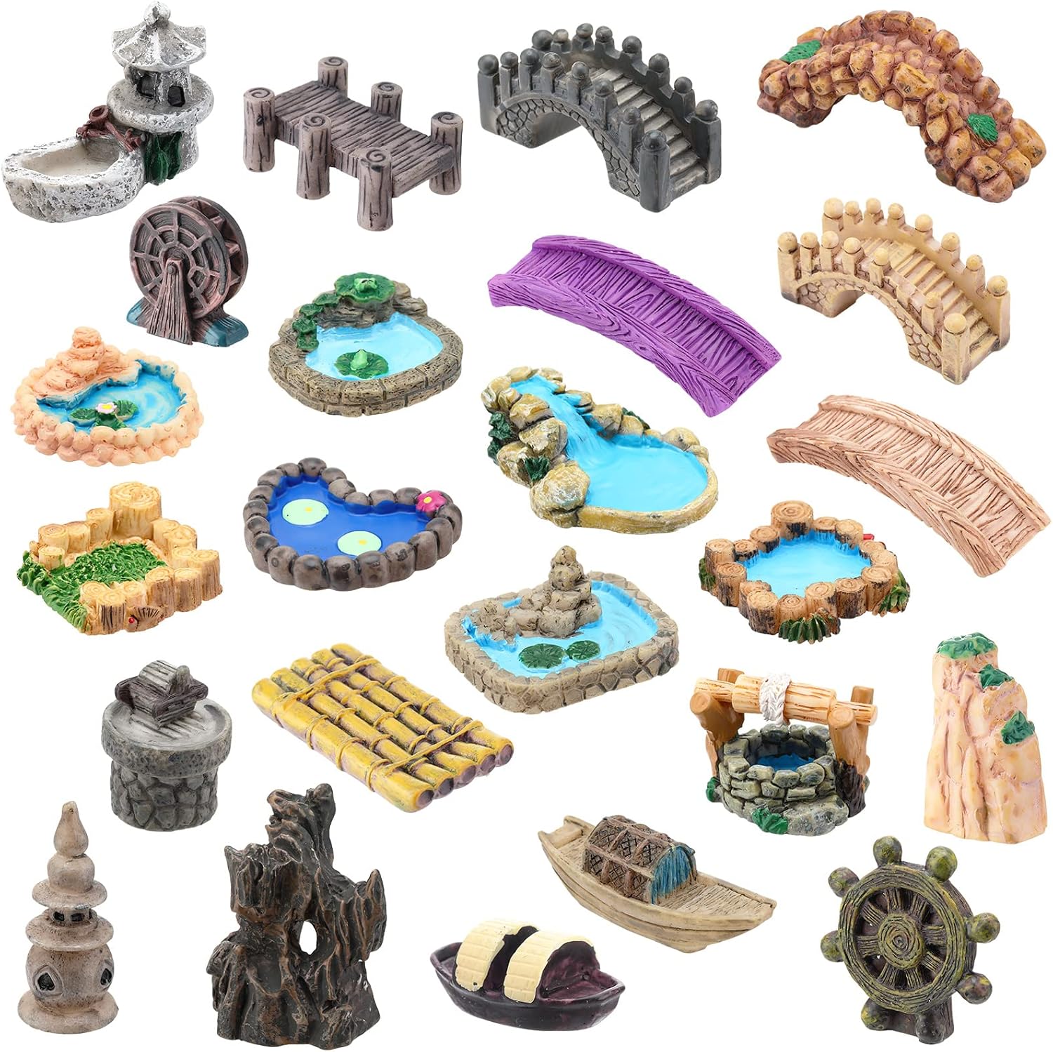 Amazon.com: Meooeck 24 Pcs Miniature Garden Accessories Mini Fairy ...