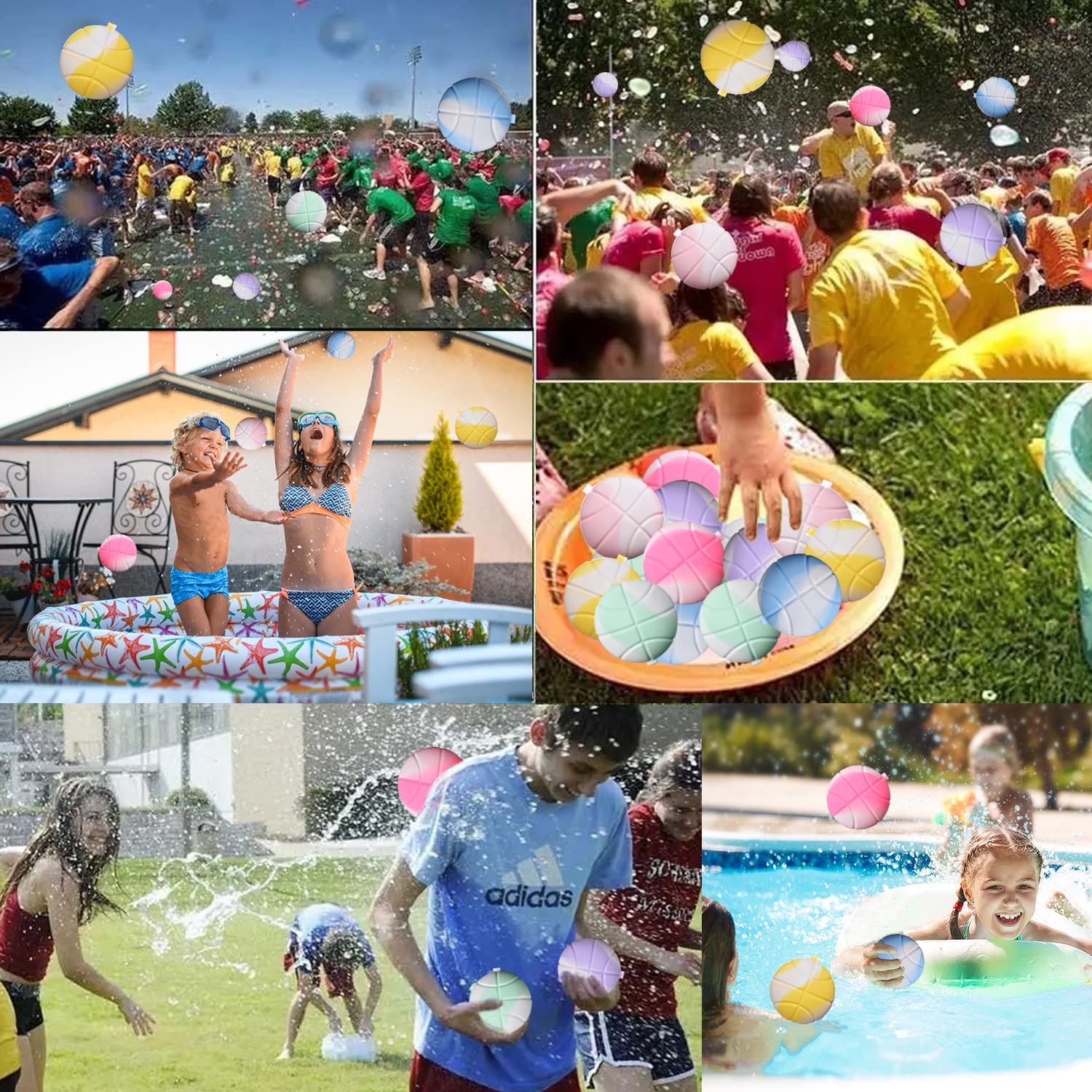 Reusable Water Balloons,YAOTIJYO Water Balloons Quick Fill,Latex-Free ...