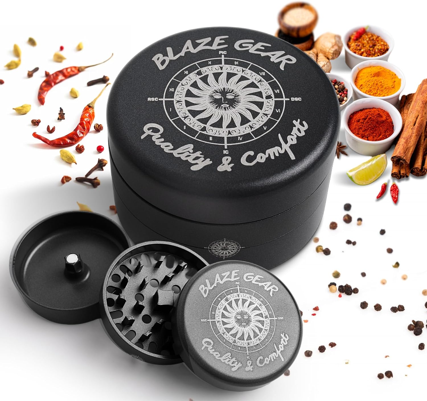 Amazon.com: BlazeGear 3-Piece Spice Grinder: A Large 3 Inch Ceramic ...