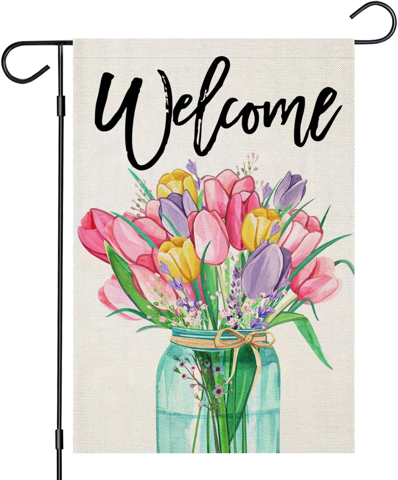 Amazon.com : Louise Maelys Welcome Spring Garden Flag 12x18 Double ...