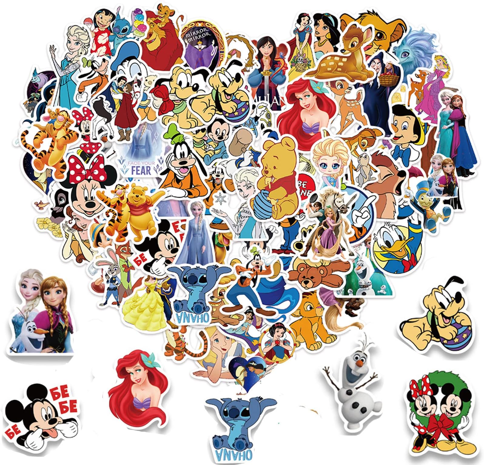 Amazon.com: 50Pcs Kids Disney Stickers Pack Cartoon Movie Decal ...