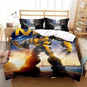 Amazon.com: LUCIHZ Kids Transformers Duvet Cover Set 3 Pieces Bumblebee ...