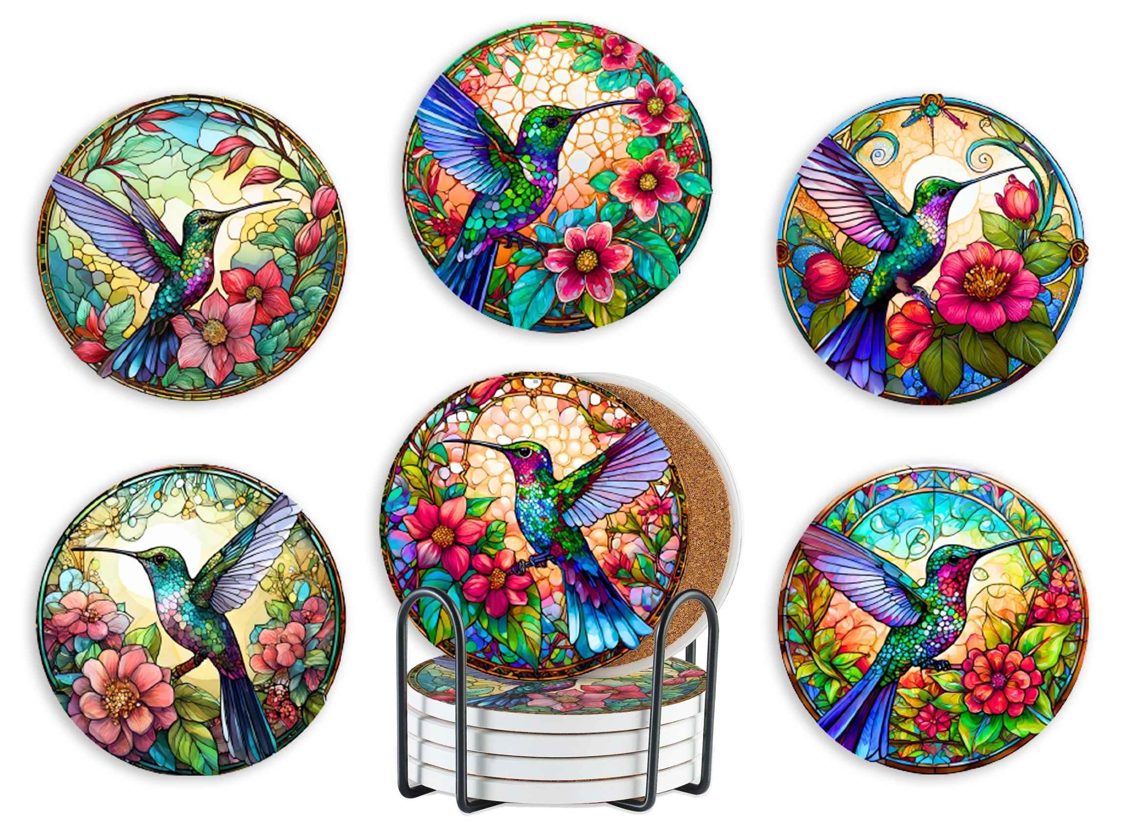 Amazon.com: Hummingbird Gifts Coaster, Ceramic, Set of 6, with Gift Box ...