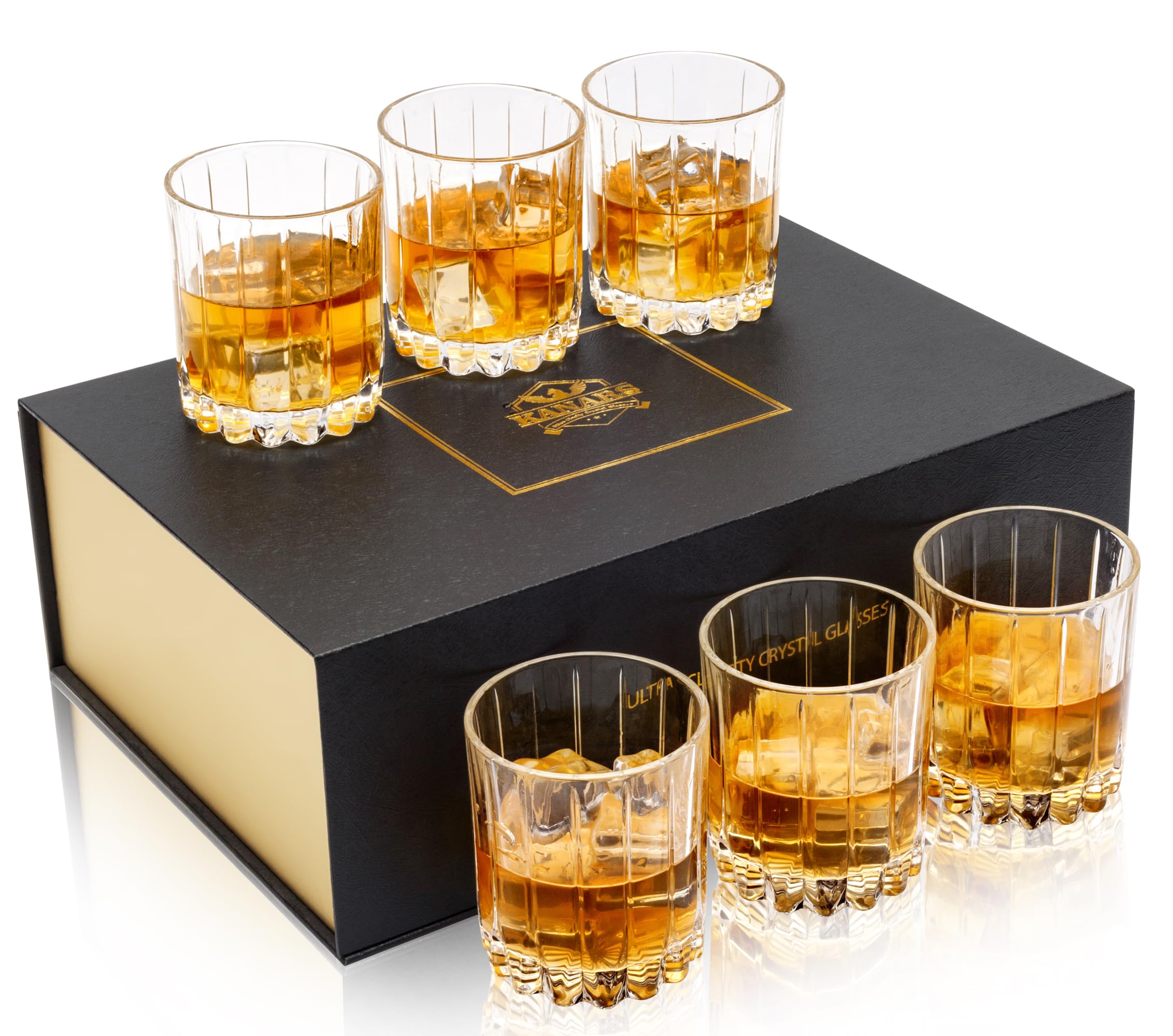 Snapklik.com : KANARS Crystal Whiskey Glasses Set Of 6-10 Oz Rock ...