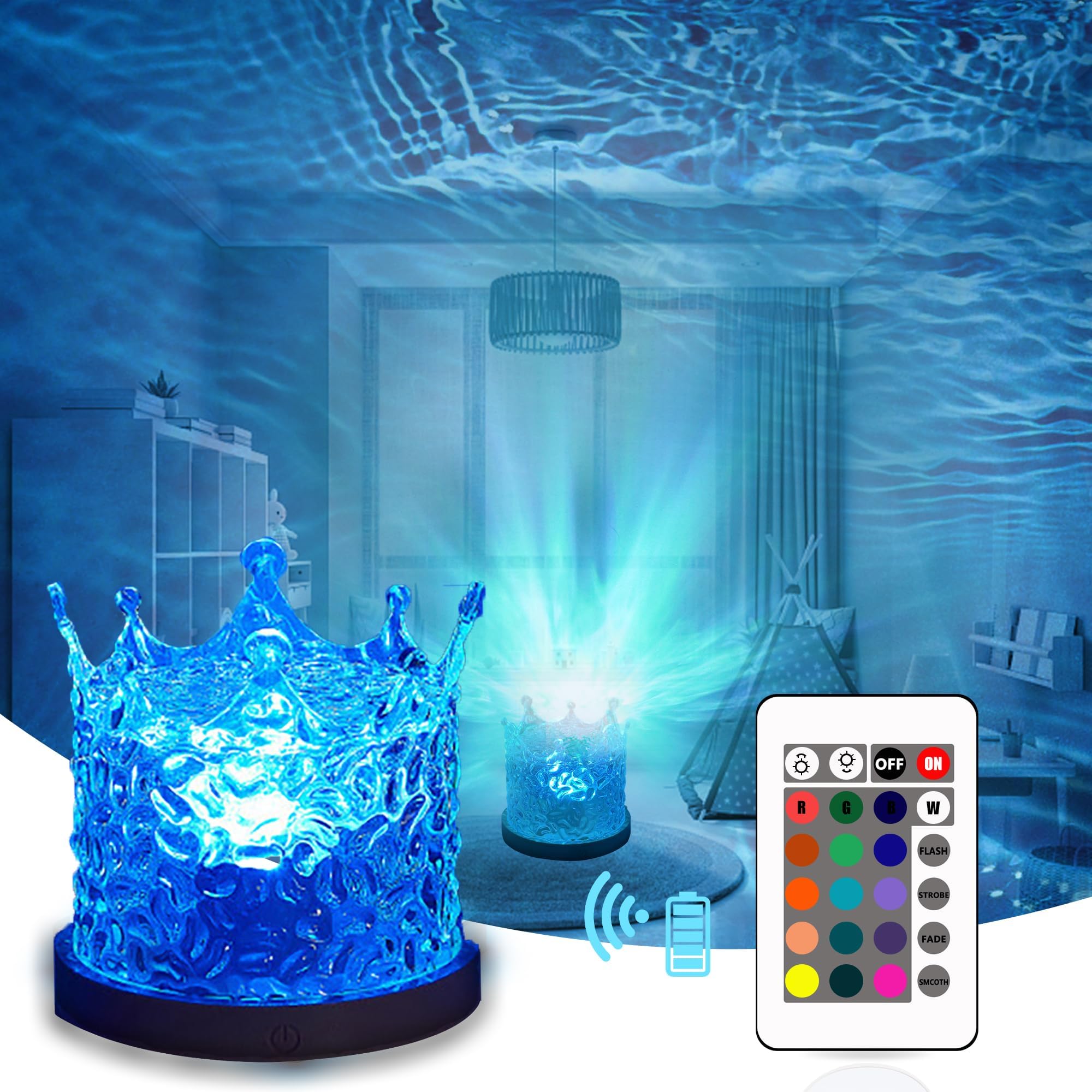 Amazon.com: Soothing & Relaxing Ocean Wave Projector LED Night Light ...