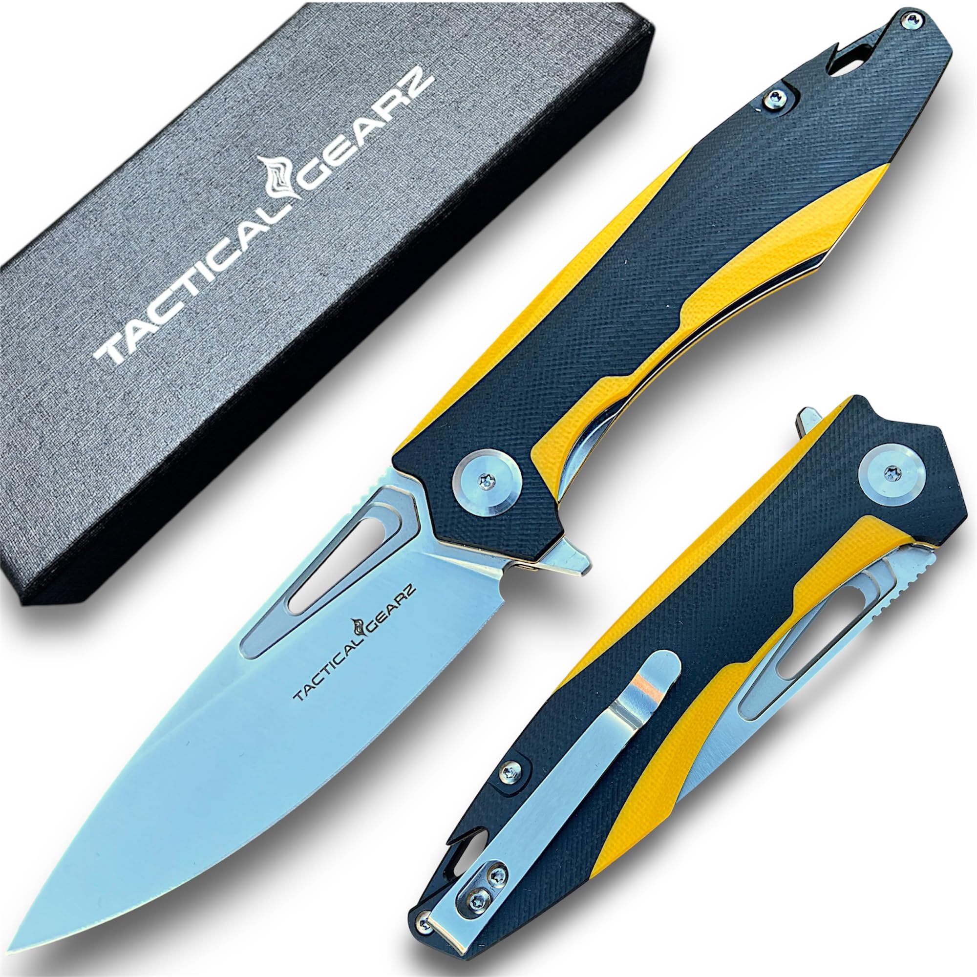 Amazon.com : TACTICAL GEARZ Pocket Folding Knife for EDC, D2 Steel ...