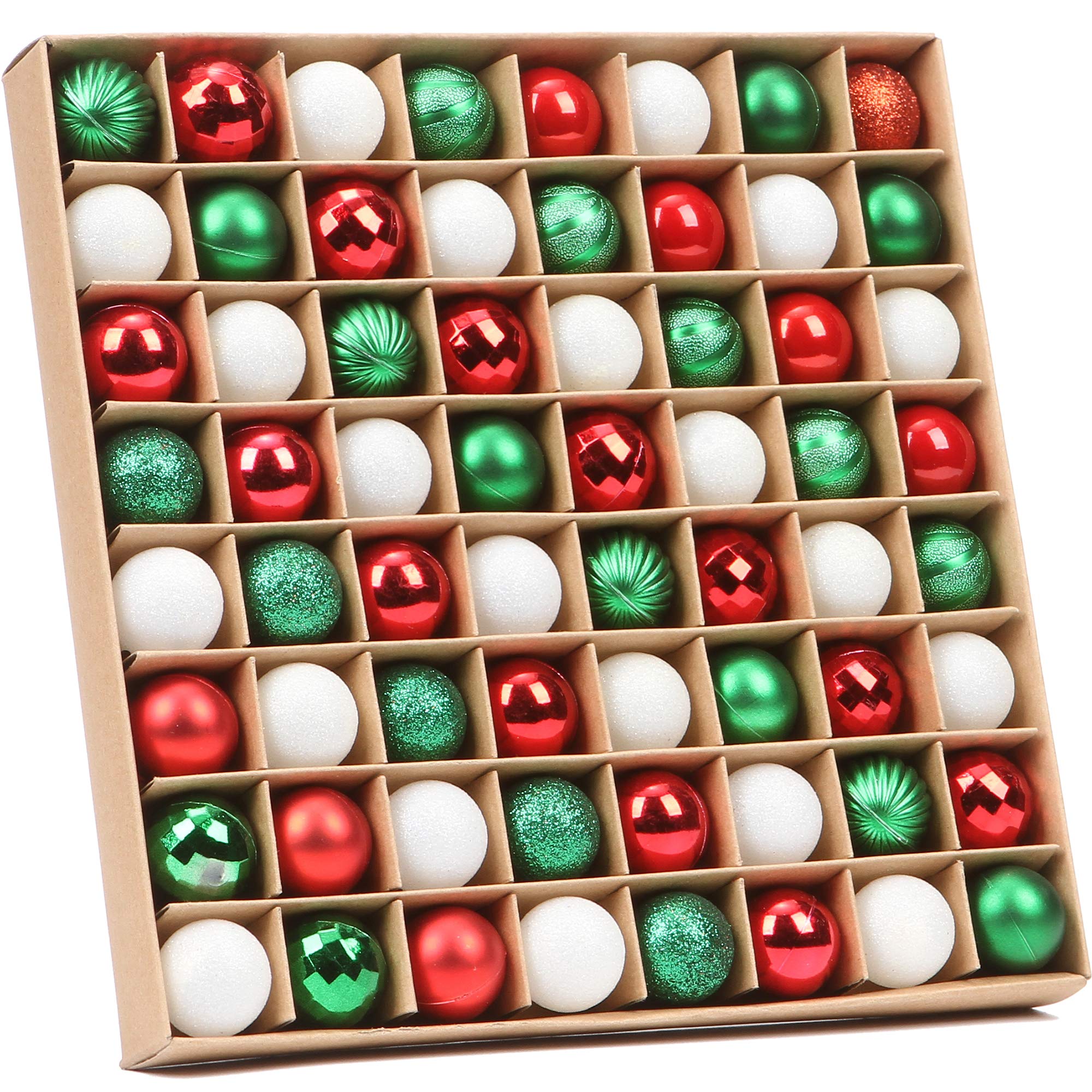 Amazon.com: Sea Team 64-Pack Mini Christmas Ball Ornaments with Strings ...