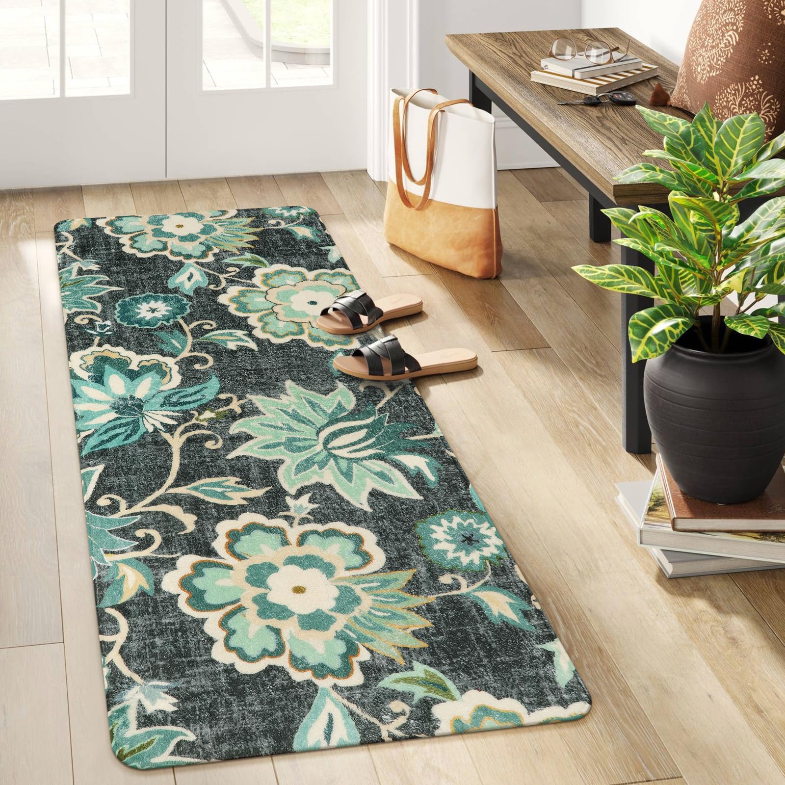 Amazon.com: Lahome Floral Small Runner Rug - 2x5 Rug Runner Non-Slip ...