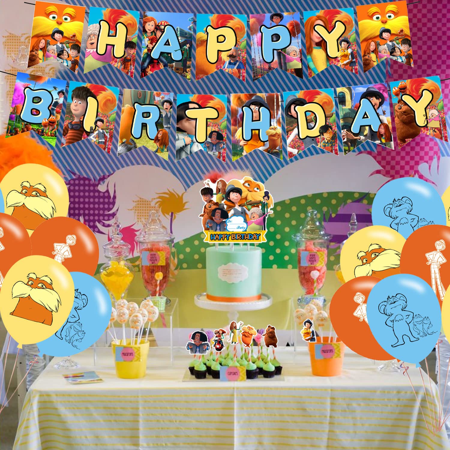 Snapklik.com : Lorax Party Supplies,Cartoon Lorax Party Decorations ...